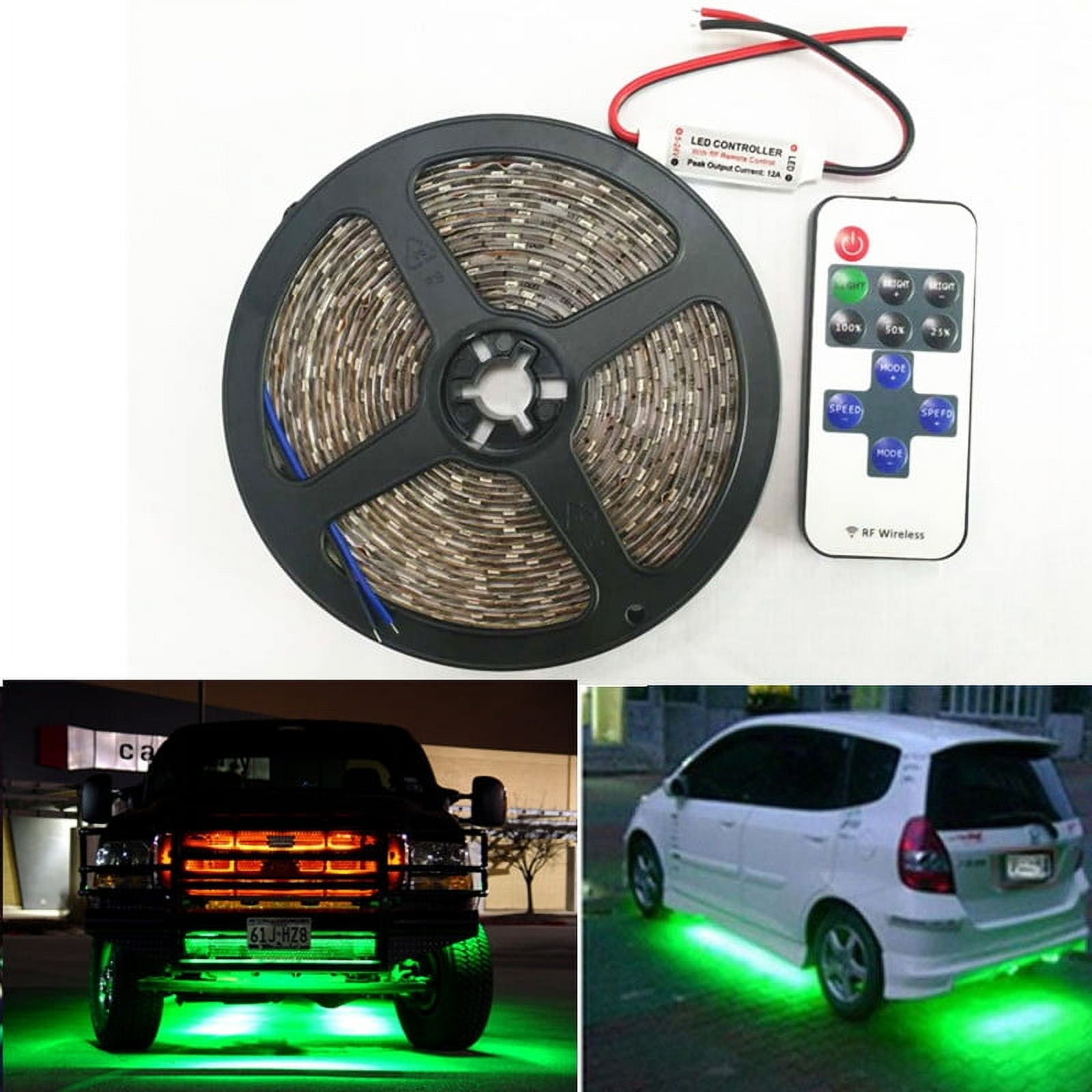 Green Accent Rock Under Car Neon LED Lights Underbody Glow Kit for ...