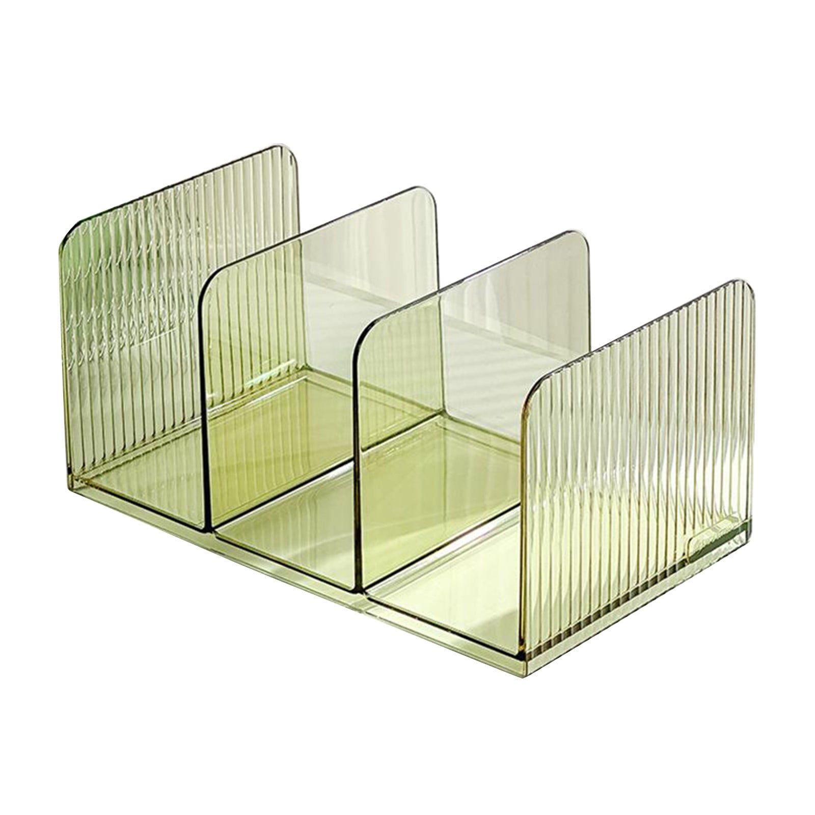 Green Acrylic 3 Slot Desktop Book Organizer Clear File Rack Book Stand ...