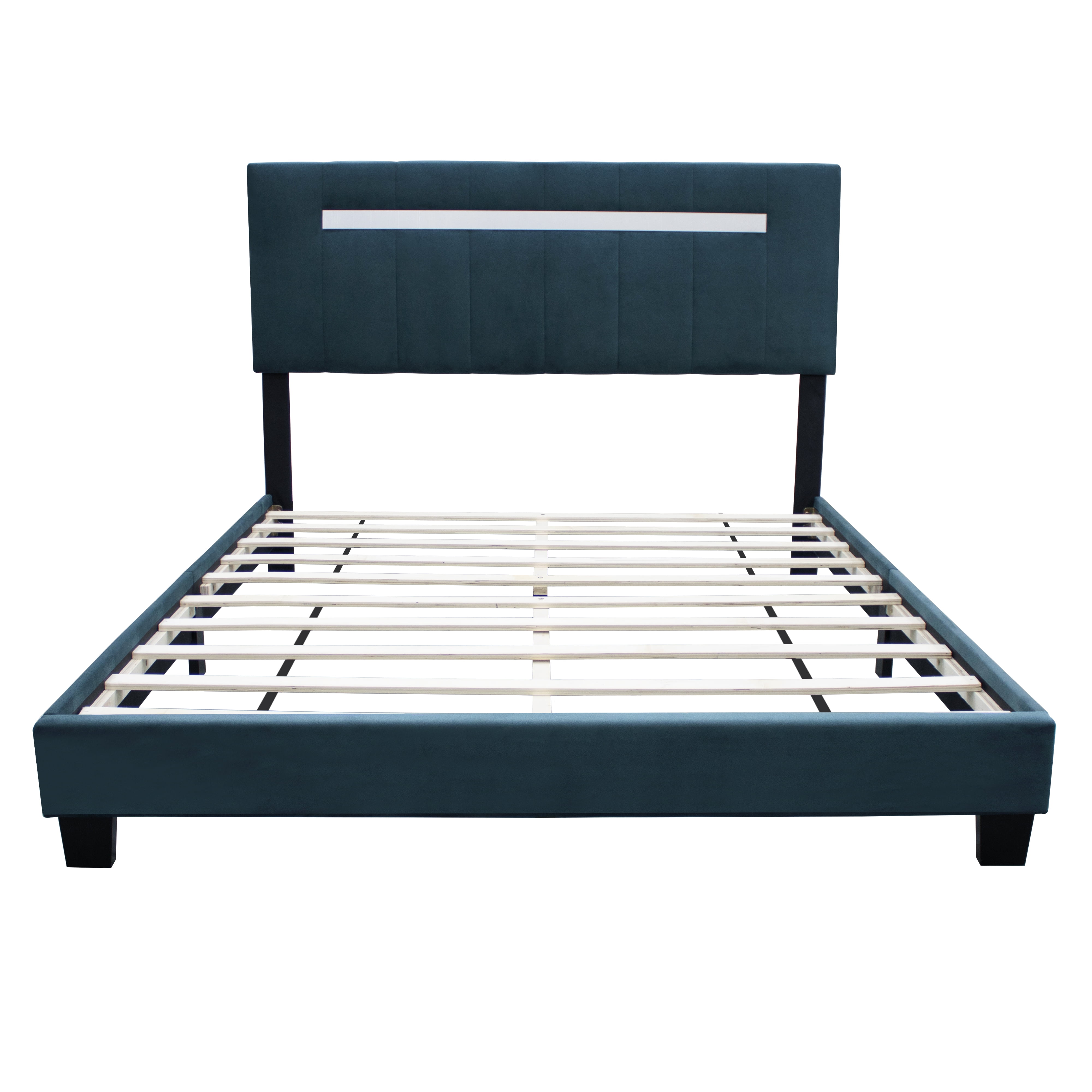 Green Adjustable Queen Size Upholstered Bed Frame Velvet Fabric ...