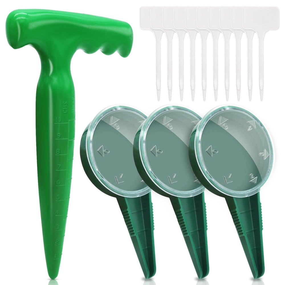 Green Adjustable Seeder Tool Set – 5-Settings Garden Plastic Hole ...
