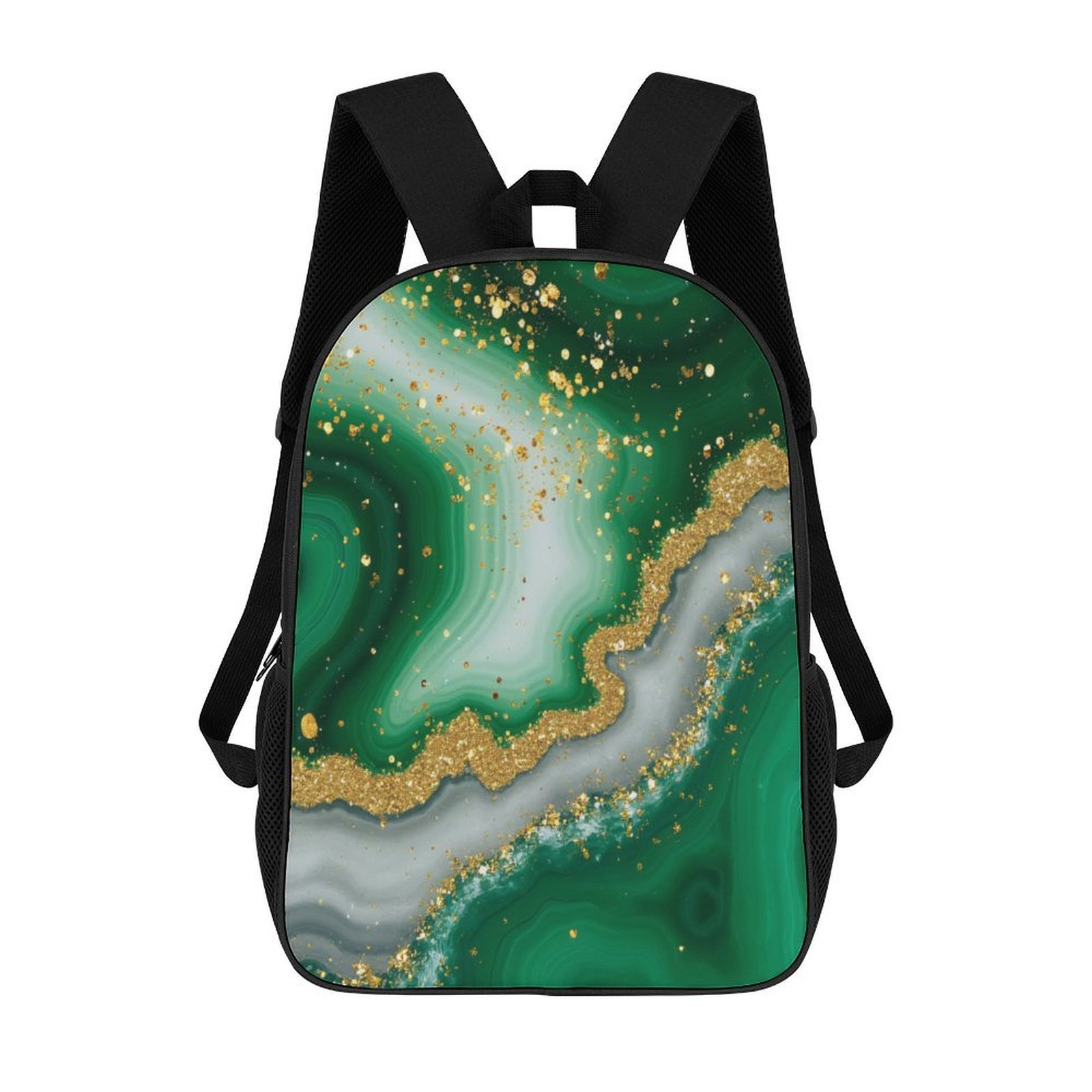 Green Agate Gold Glitter Art 3D Print 17in adolescent backpack Bags ...