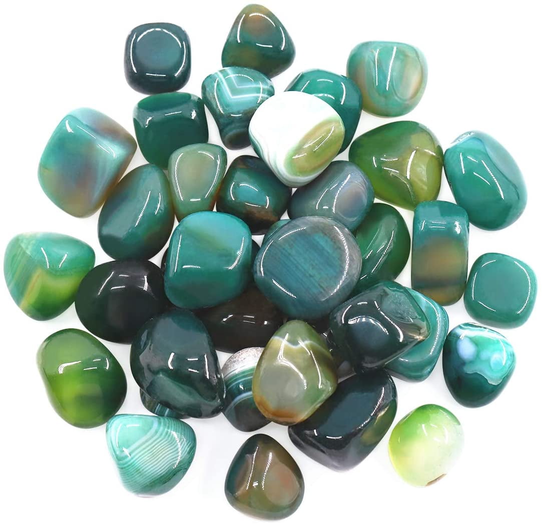 Green Agate Stone Tumbled Stones for Plants Cacti & Succulents Bedding ...