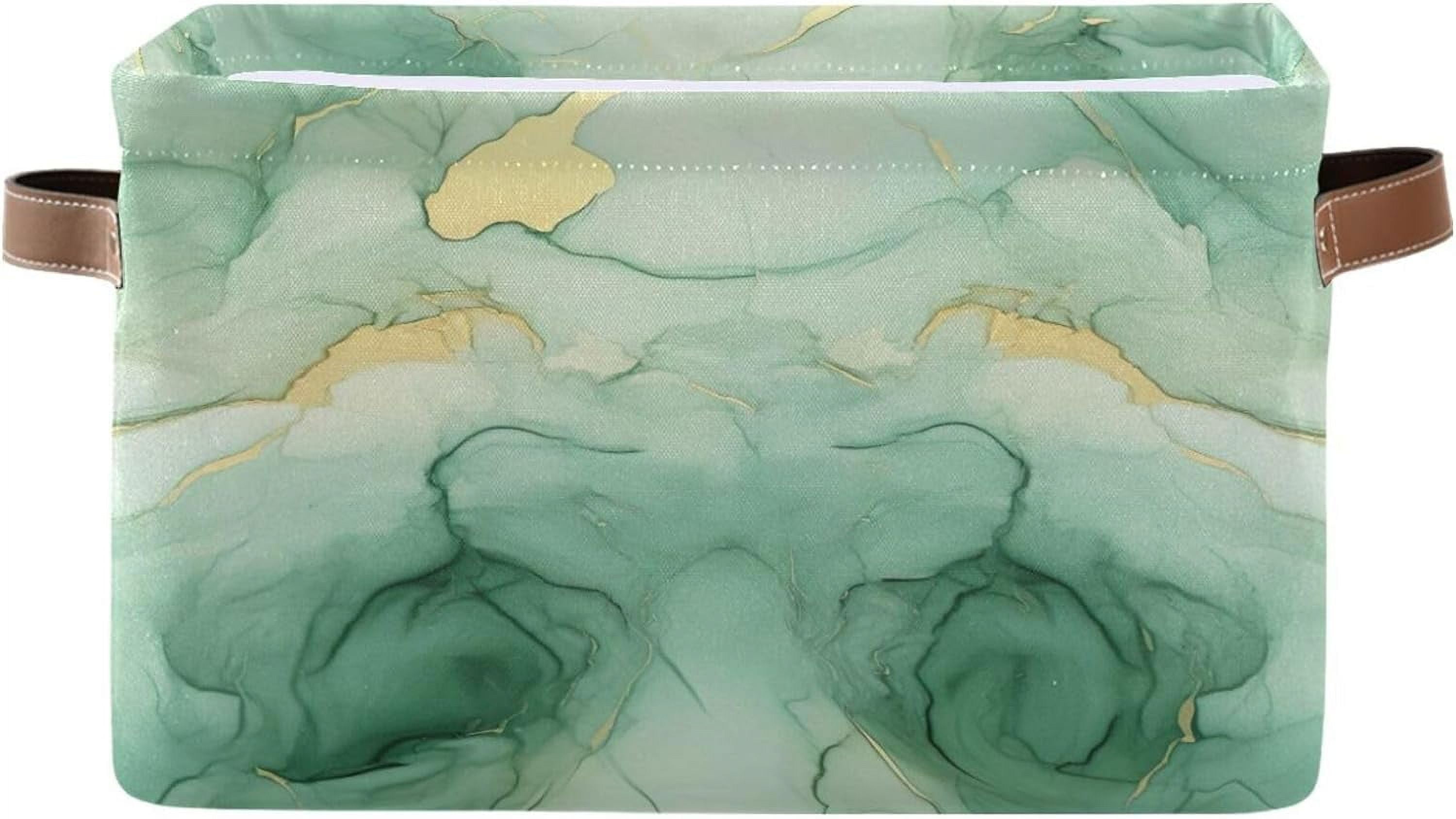 Green Alcohol Ink Shelf Storage Bins, Foldable Fabric Storage Baskets ...