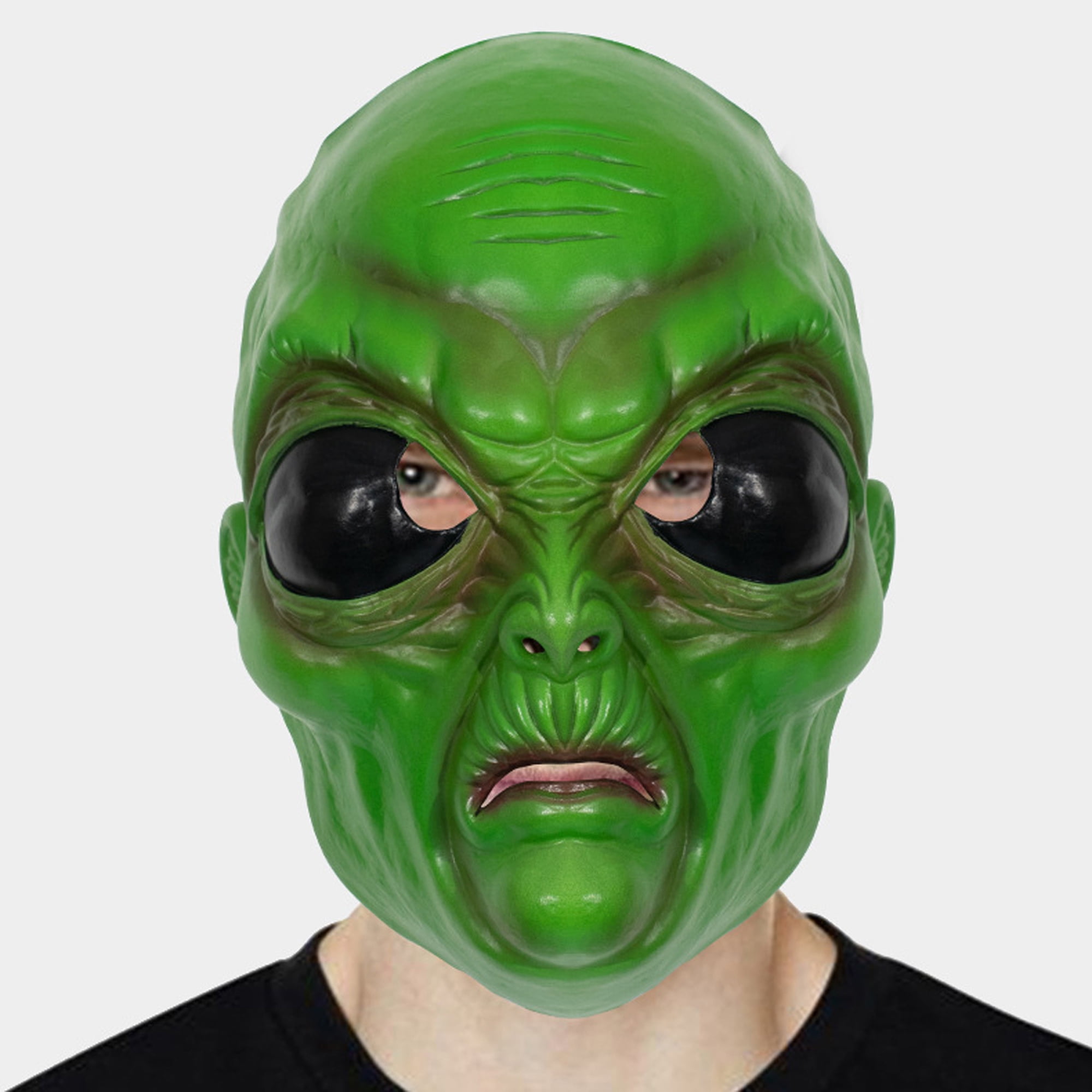 Green Alien Costume Facewear Head Mask Halloween Cosplay ...