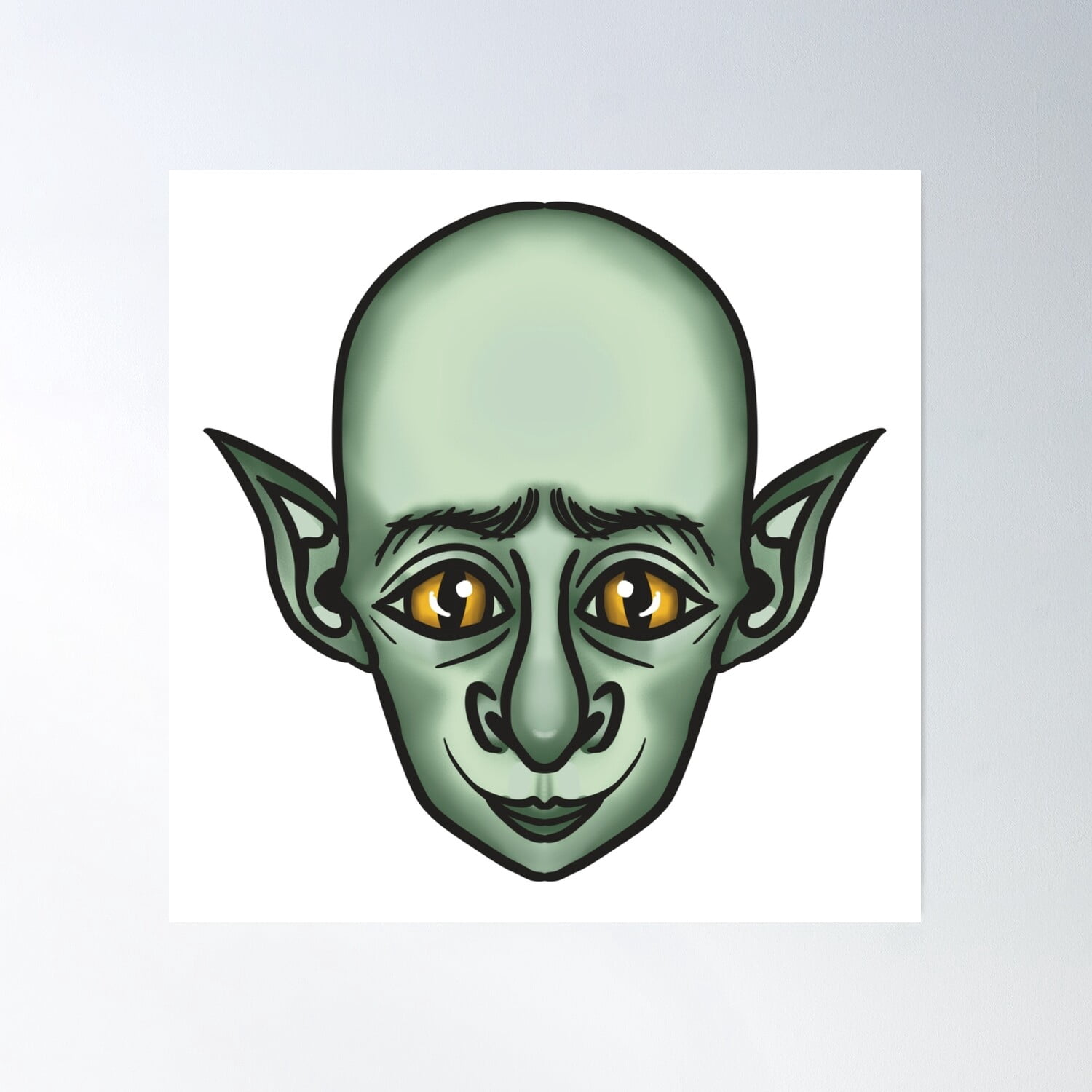 Green Alien Goblin Poster Wall Art, Modern Wall Decor, 30x30 UNFRAMED ...