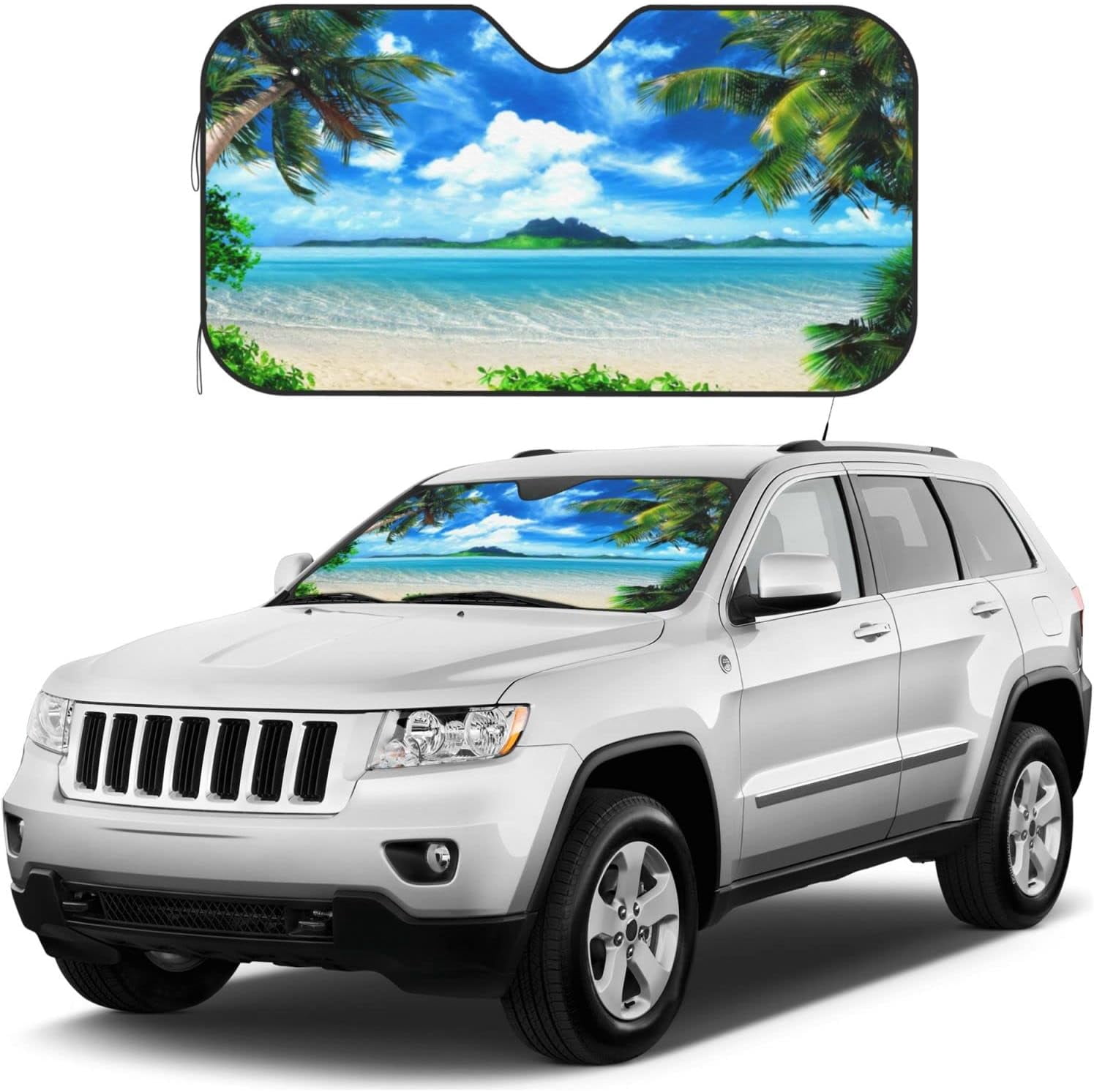 Green Alien Moon UFO Car Front Windshield Sun Shade,Auto Sunshade for Car Truck SUV - Blocks Uv ...