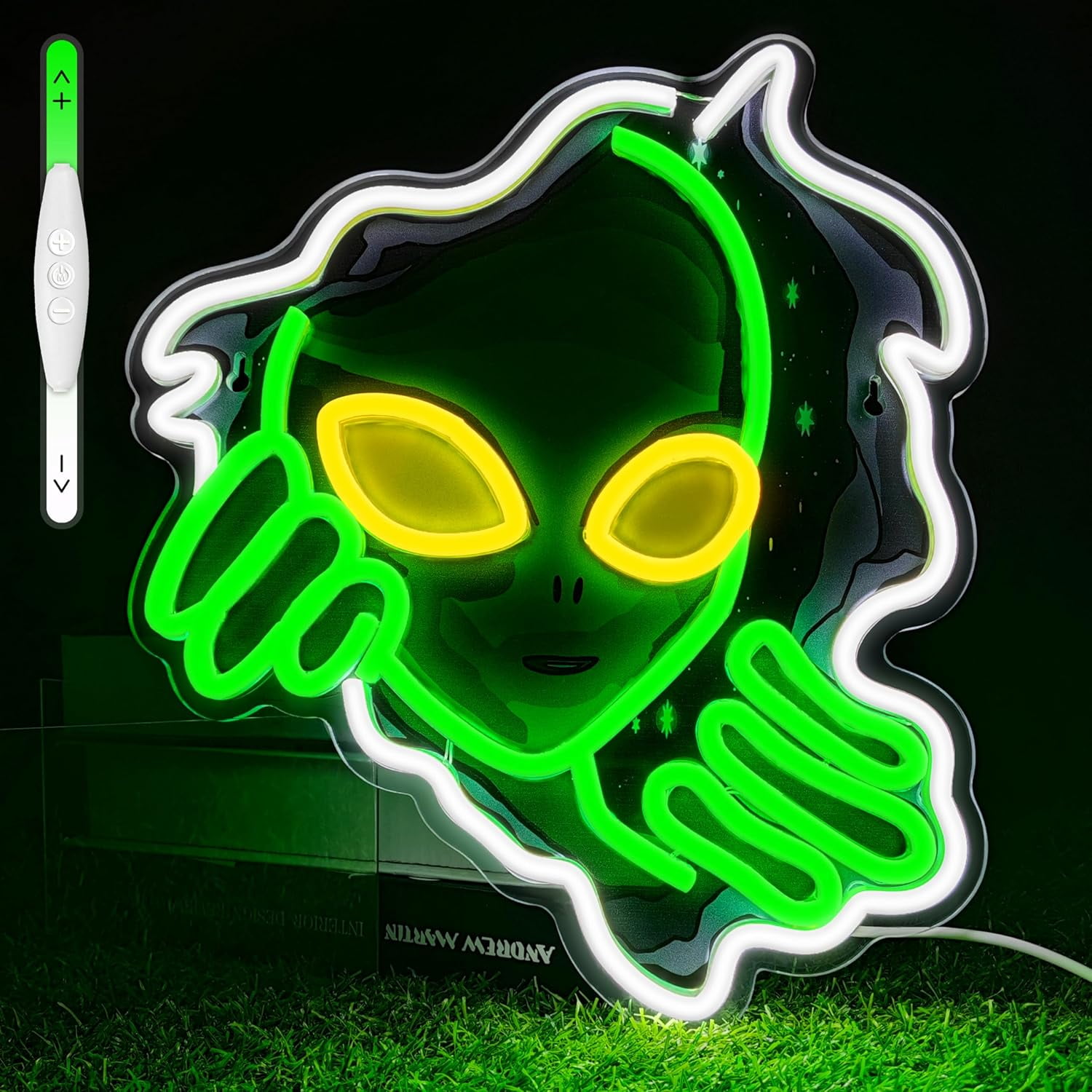 Green Alien Neon Sign USB Powered Alien LED Neon Light Signs for Man ...