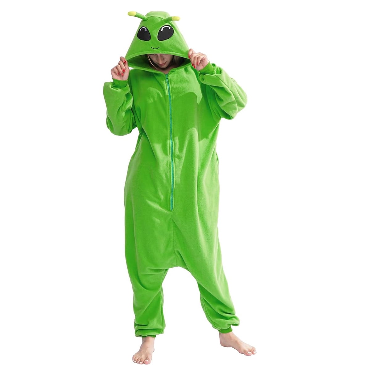 Green Alien Onesie for Adult Alien Costume, Animal One Piece Pajamas ...