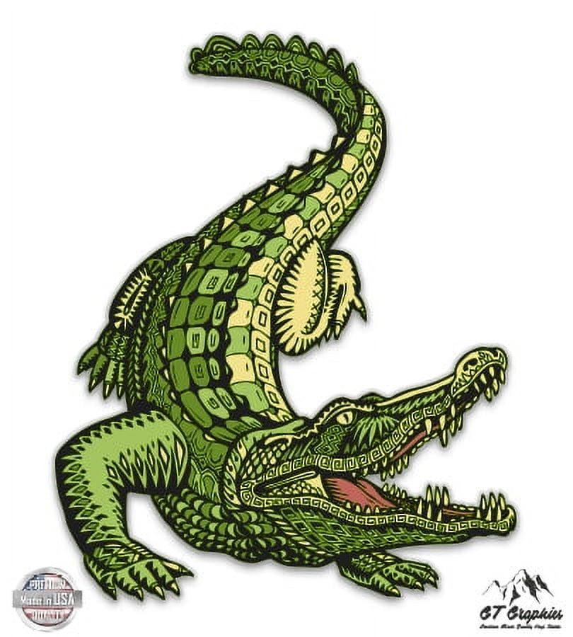 Green Alligator - 12" Vinyl Sticker Waterproof Decal - Walmart.com
