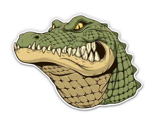Green Alligator Gator - 3" Vinyl Sticker - For Car Laptop Water Bottle ...