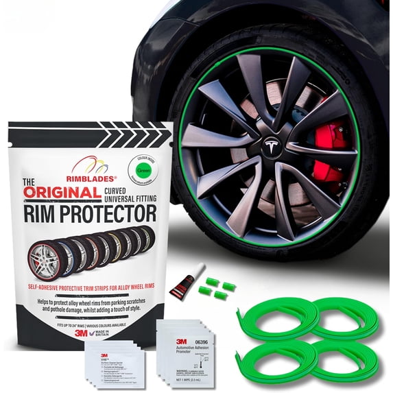 Green Alloy Wheel Protectors by Rimblades Original - Fits Up to 24” x 4 ...