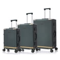 Green Aluminum Frame Hardside Luggage Set 3-Piece PC Suitcase with TSA ...
