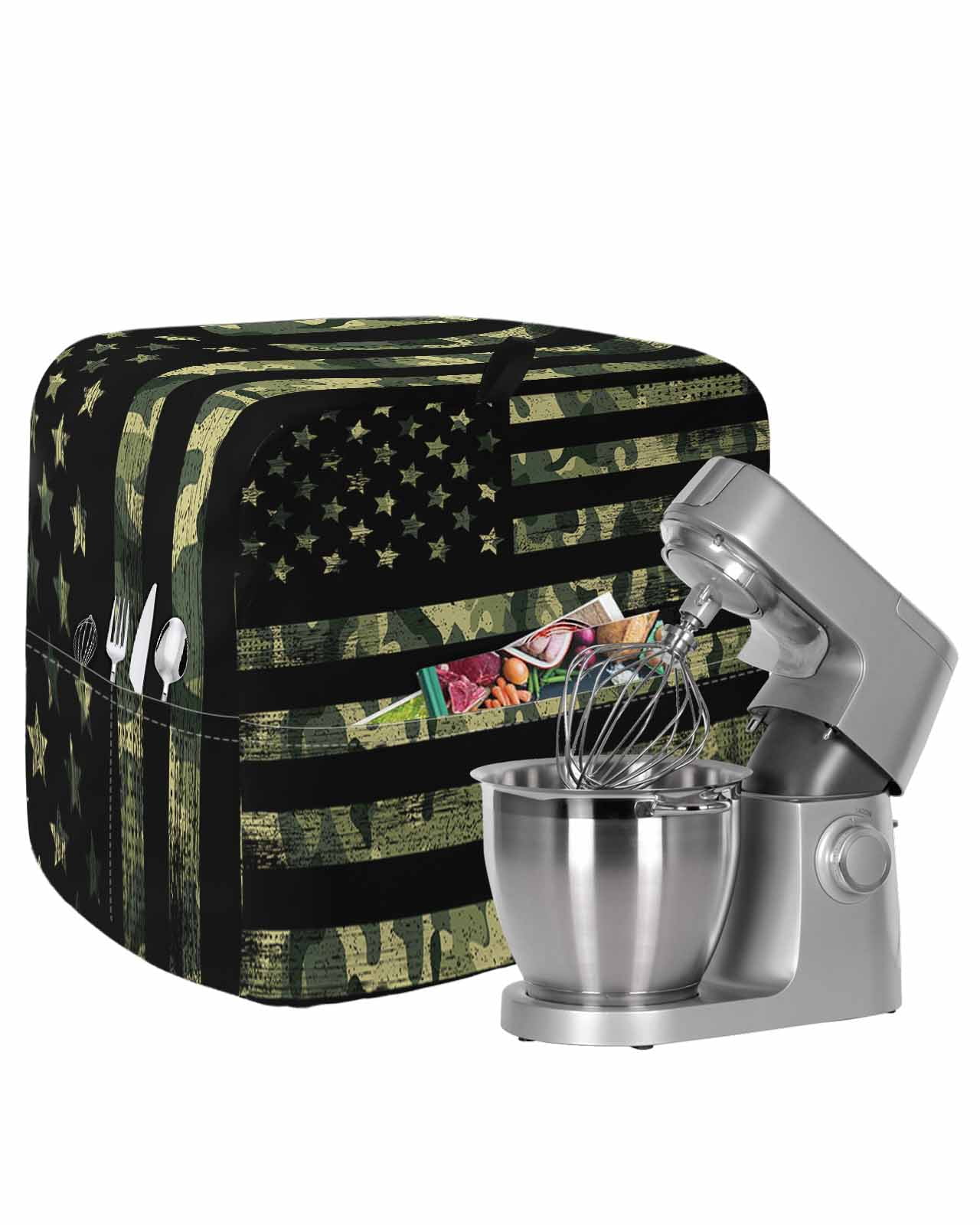 Green American Flag Stand Mixer Dust Cover with Storage Pocket ...