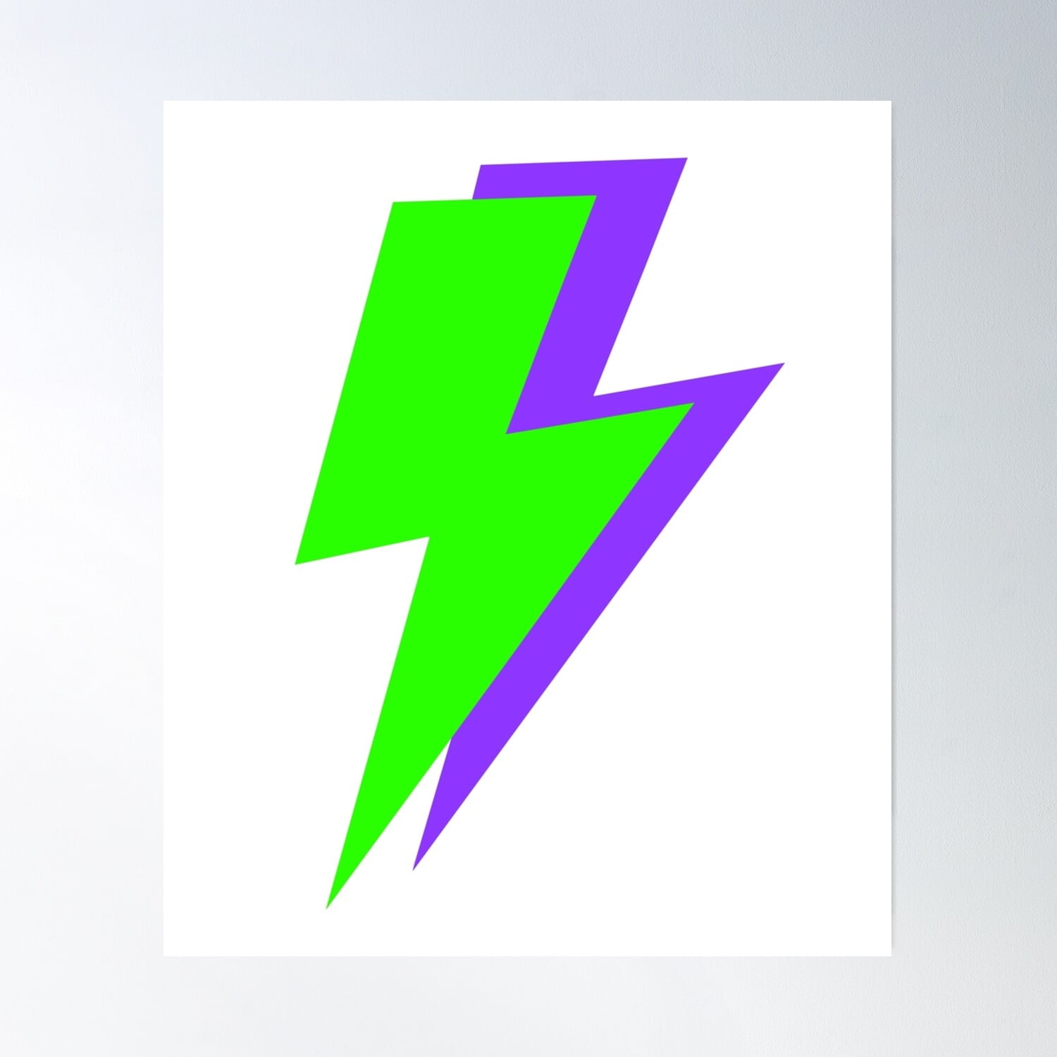 Green And Purple Lightning Bolt Poster Wall Art, Modern Wall Decor ...