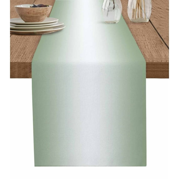 Green And White Gradient Minimalist Table Runners for Dining Room ...