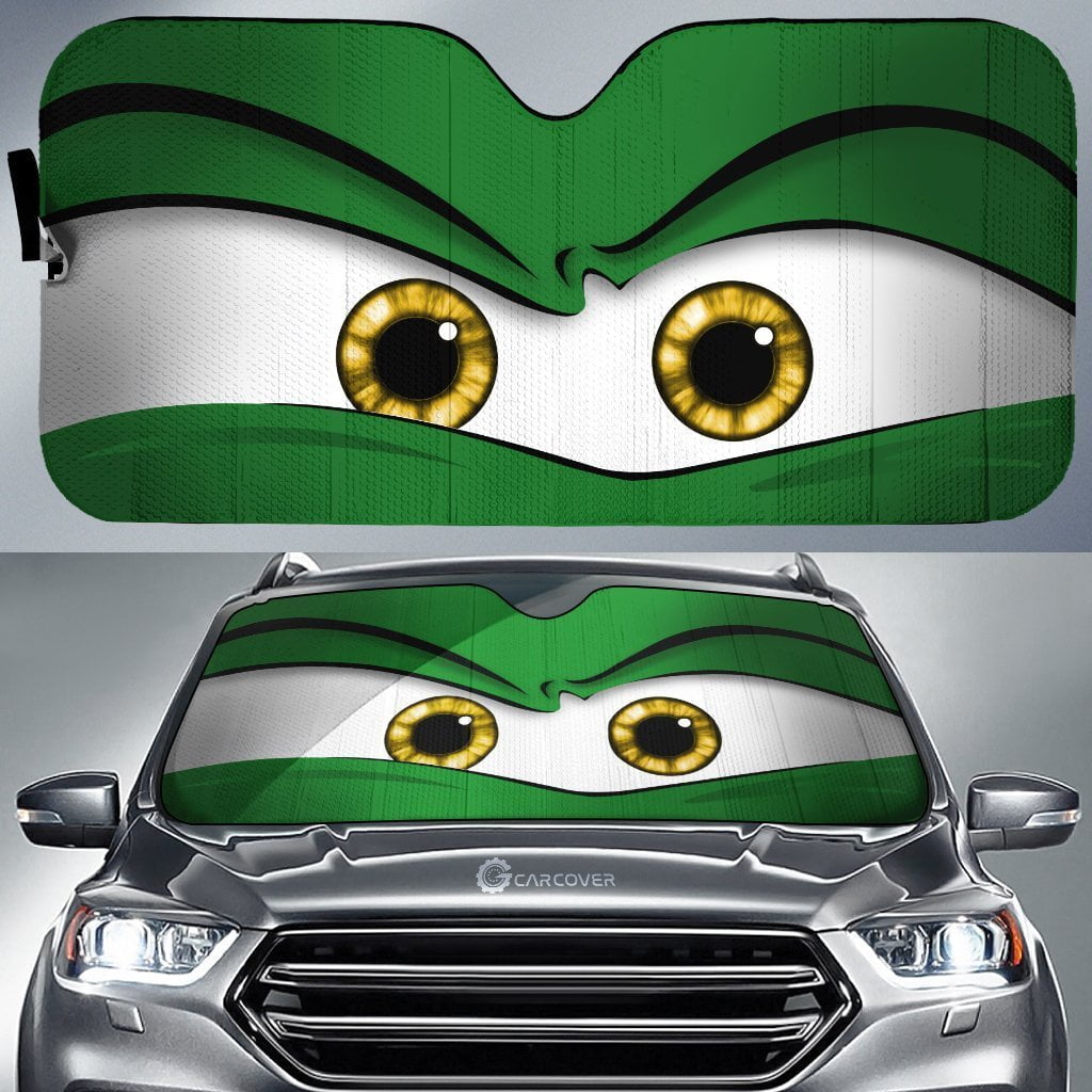 Green Angry Car Eyes Sun Shade Custom Funny Car Accessories, Car ...