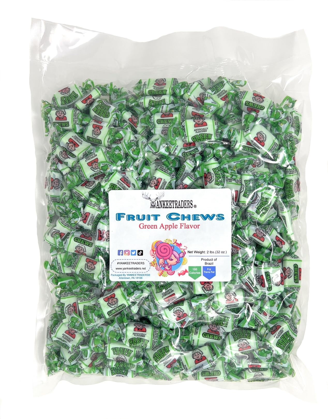 Green Apple Flavored Fruit Chews, 2 Pounds BulkRDC43 - Walmart.com