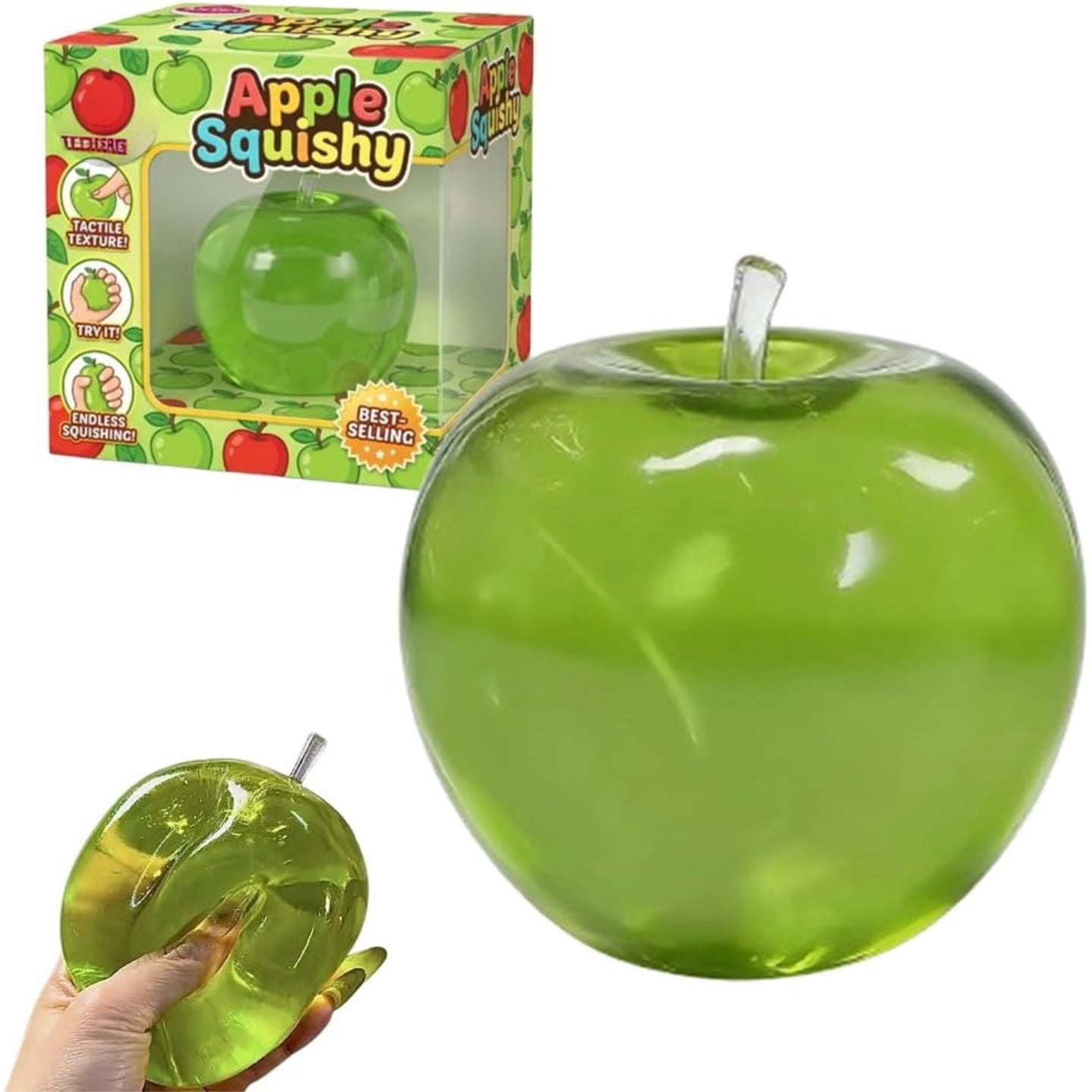 Green Apple Moldable Stress Relief Toys,Cute Fruit Fidget Squeeze Toys ...