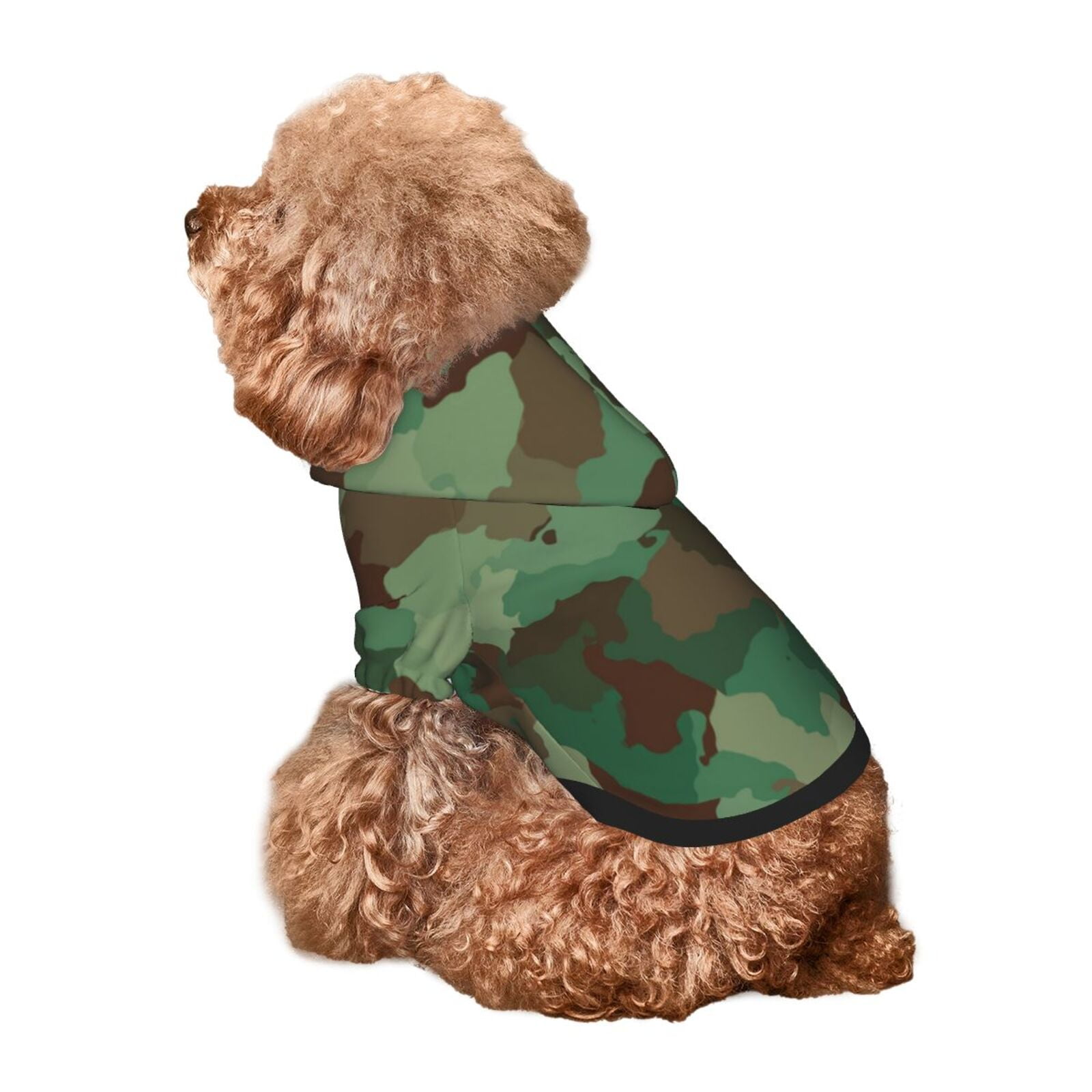 Green Army Camouflage Small Dog Sweater Hoodie Clothes with Hat Small ...