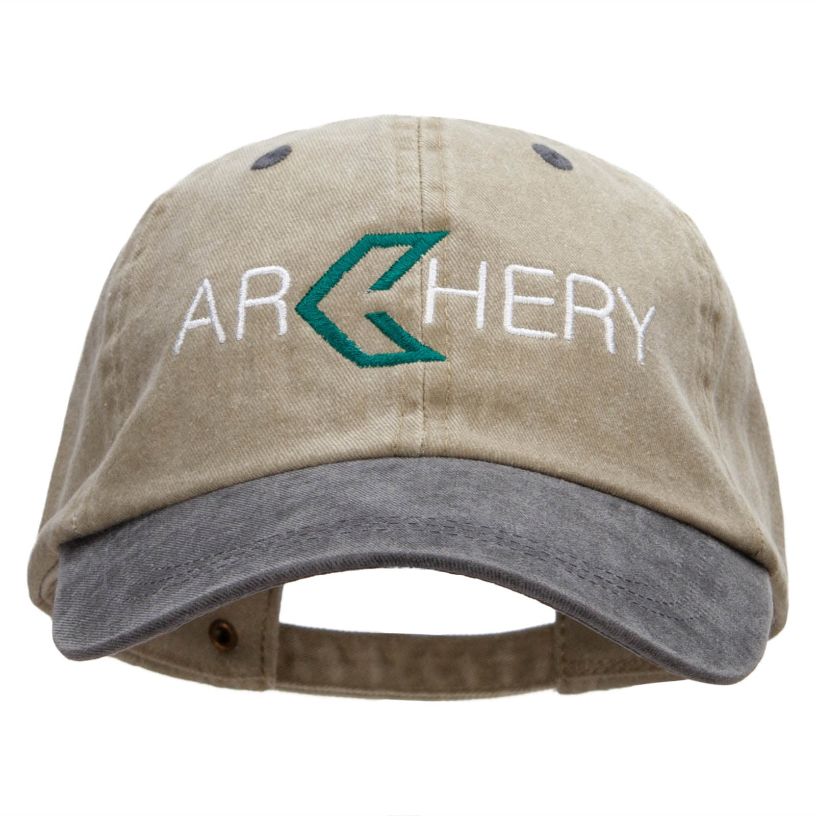 Green Arrow Archery Embroidered Pigment Dyed Wash Caps - Khaki Black ...