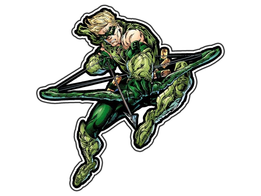 Green Arrow Oliver Queen Cartoon Style #1 Sticker Cartoon Sticker ...