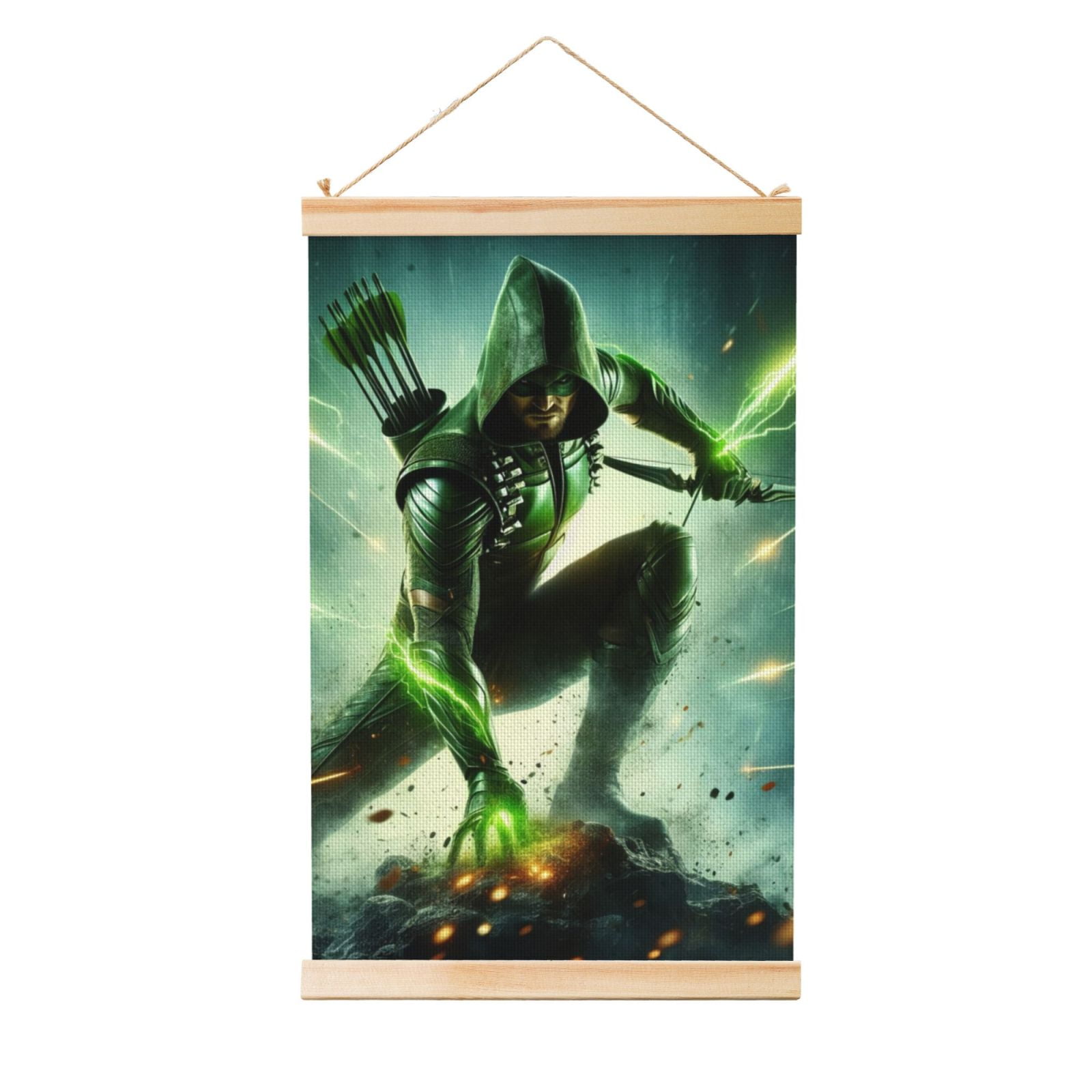 Green Arrow Posters Wall Hanging Wooden Shaft Poster Wall Art Aesthetic ...