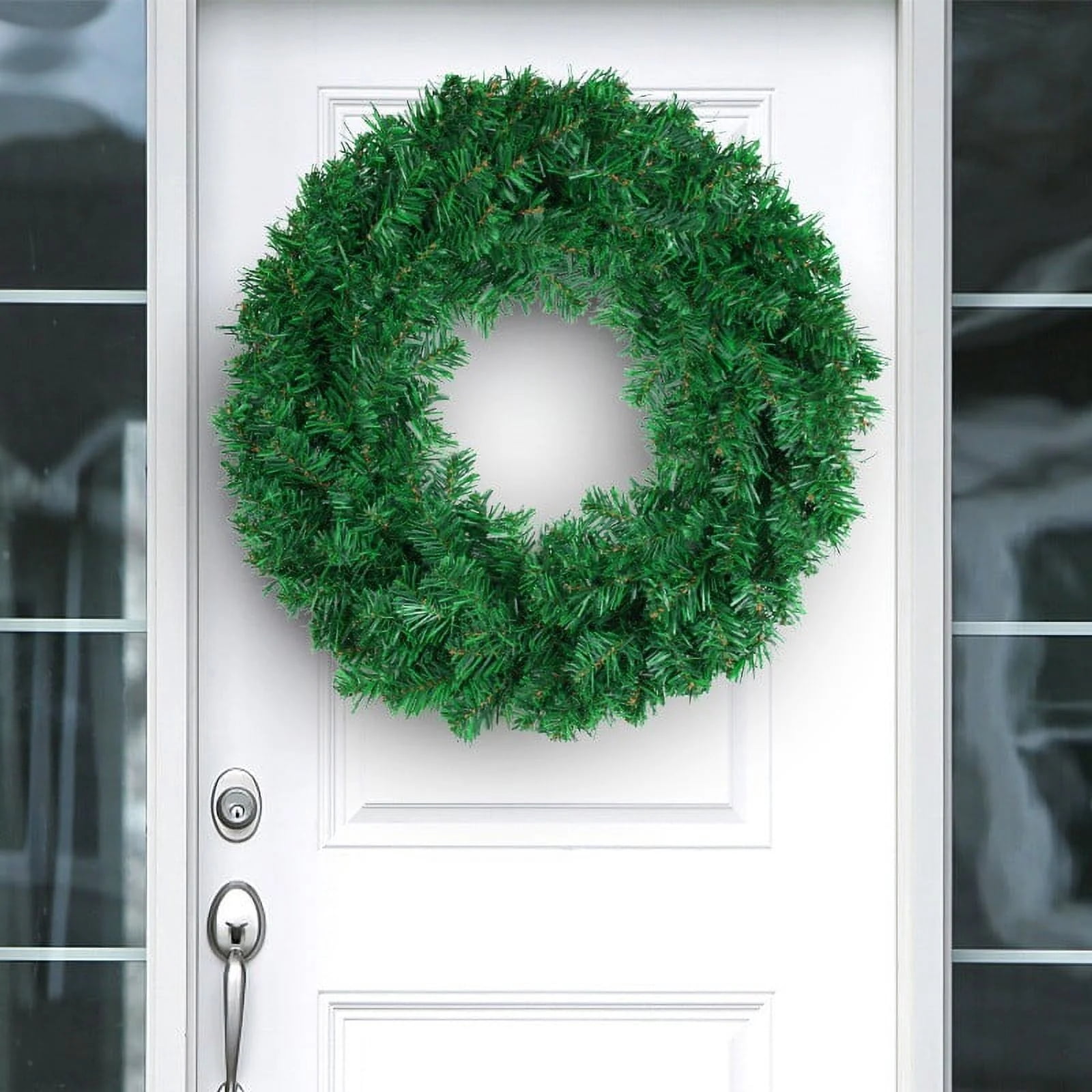 Green Artificial Christmas Wreath, 12 Inch Xmas Pine Wreath, DIY Faux ...