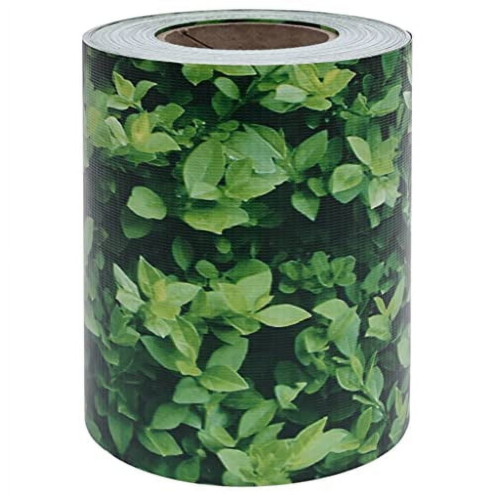 Green Artificial Fence Roll with Features Printed Leaves Pattern ...