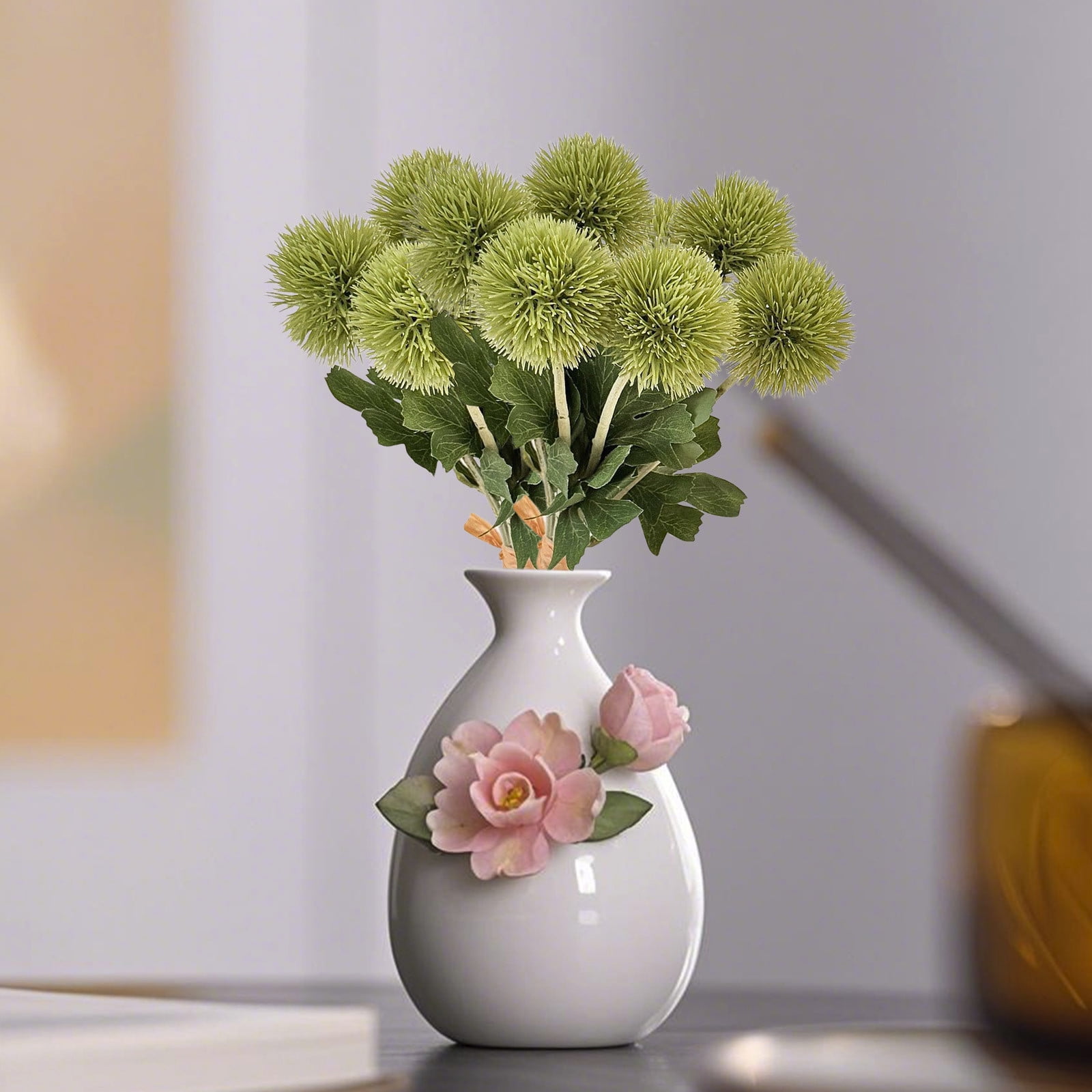 Green Artificial Flower Fake Dandelions Simulation Plants For Wedding ...