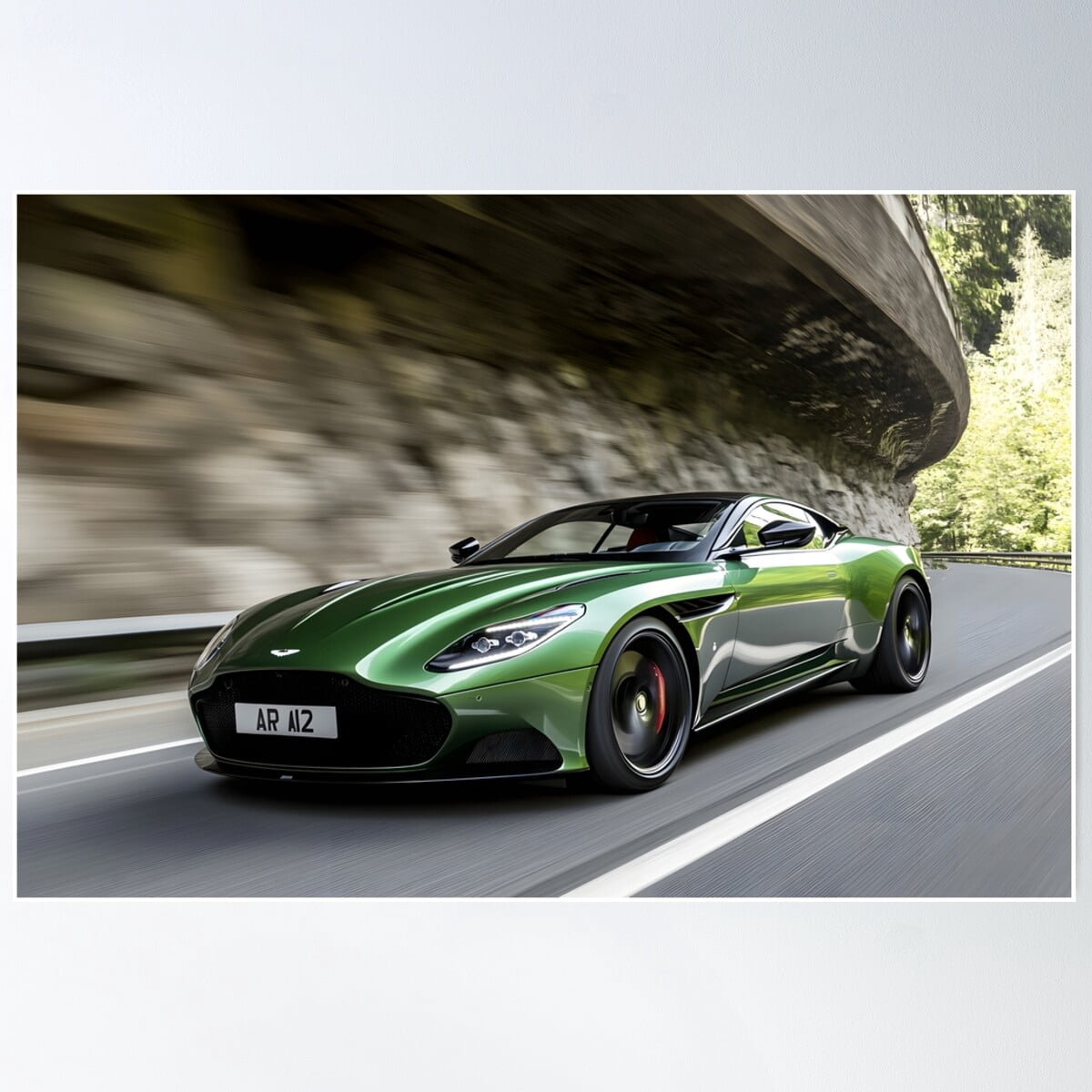 Green Aston Martin Db12 – Pure Power, Timeless Elegance Iv Poster Wall ...
