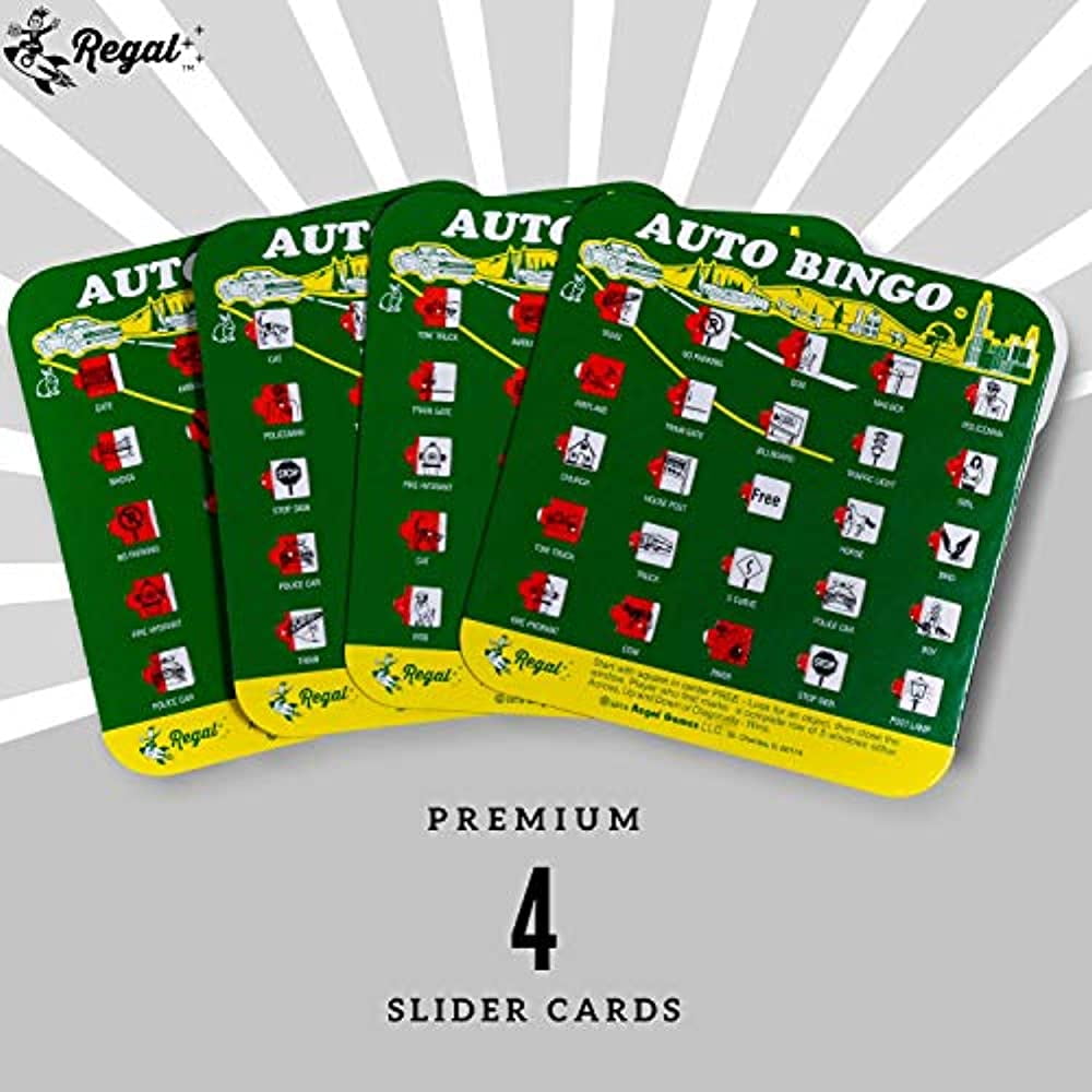Green Auto Backseat Bingo Pack of 4 Bingo Cards Great For Family ...