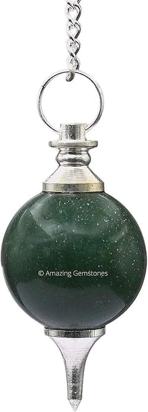 Green Aventurine Crystal Ball Pendulum Dowsing Reiki Hexagonal Points - Walmart.com