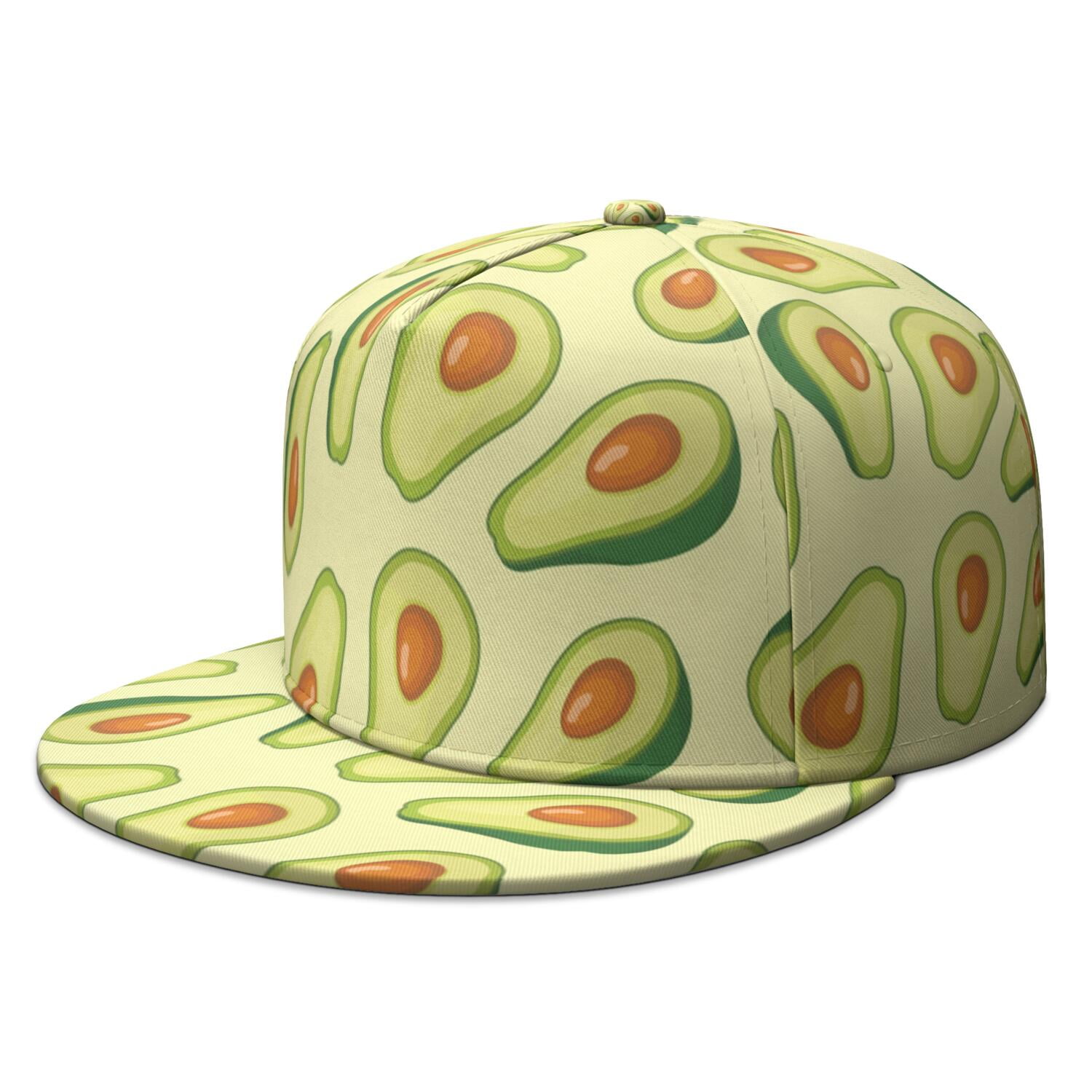 Green Avocado Hat - Kawaii Aesthetic Fruit Pattern Adjustable Baseball ...