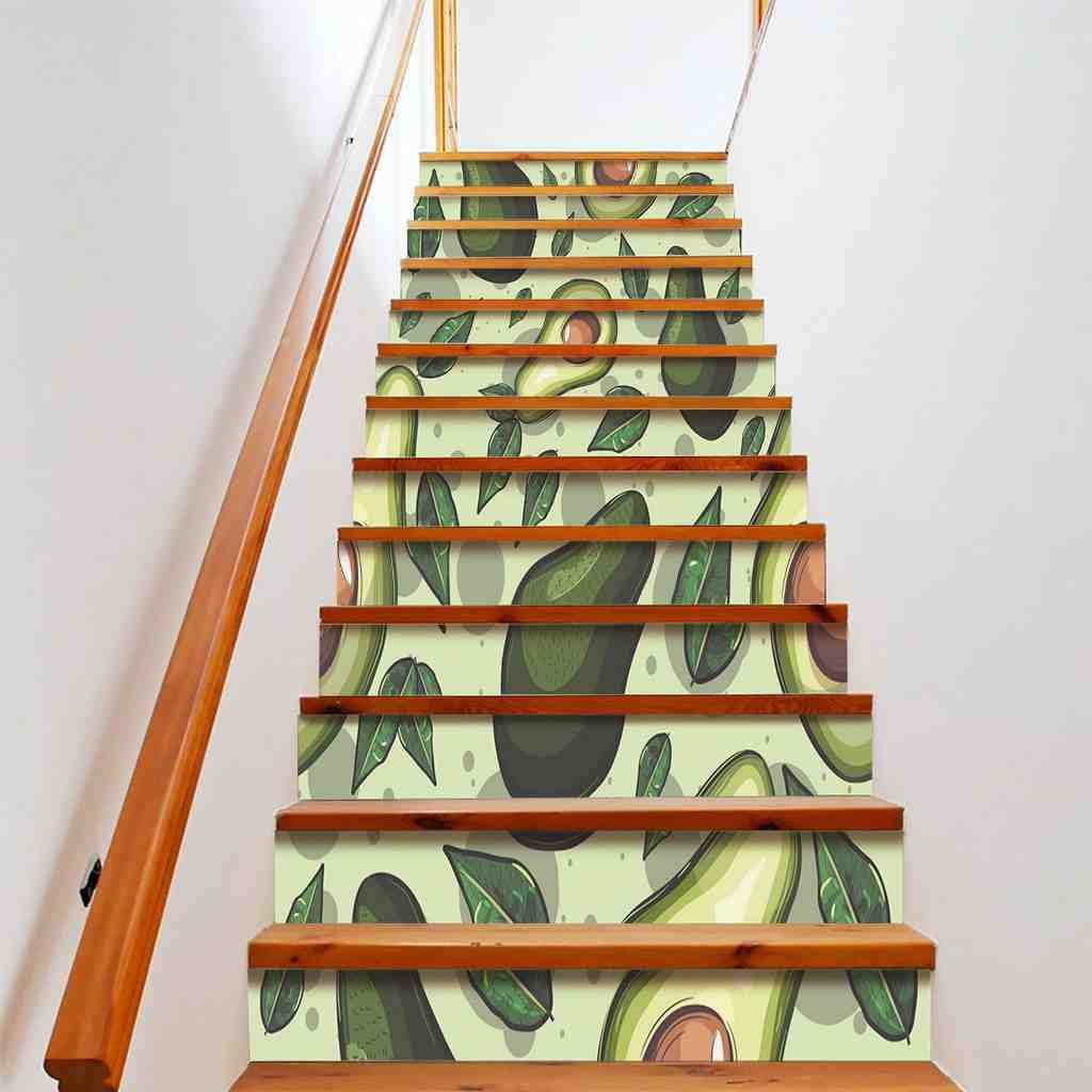 Green Avocado Stair Stickers Funny Fruit Plant Staircase Sticker Decals ...