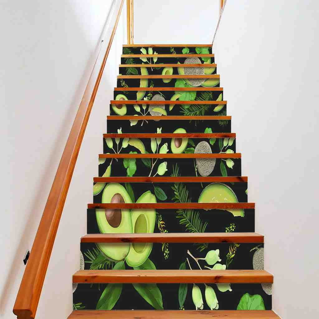 Green Avocado Stair Stickers Funny Fruit Plant Staircase Sticker Decals ...