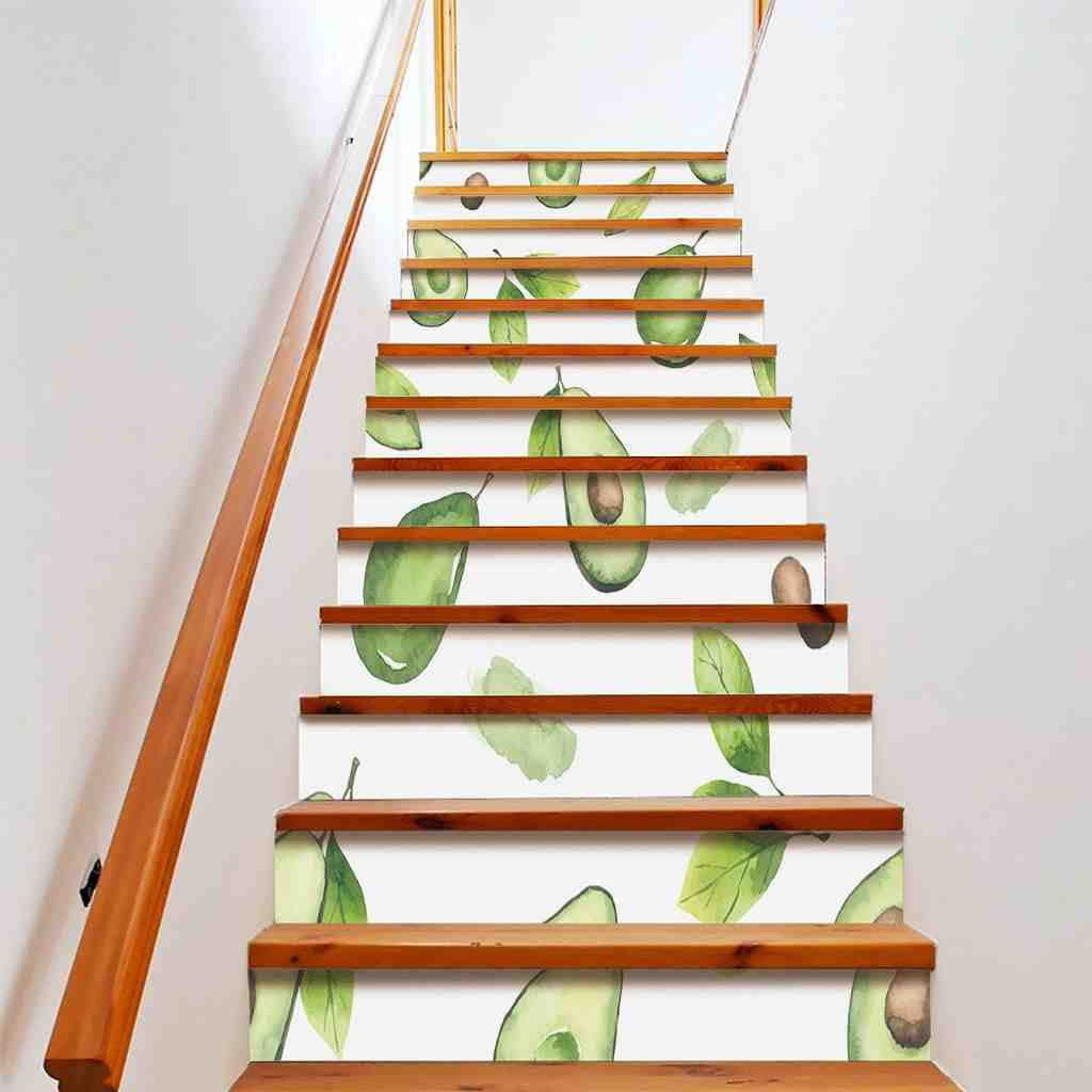 Green Avocado Stair Stickers Funny Fruit Plant Staircase Sticker Decals ...