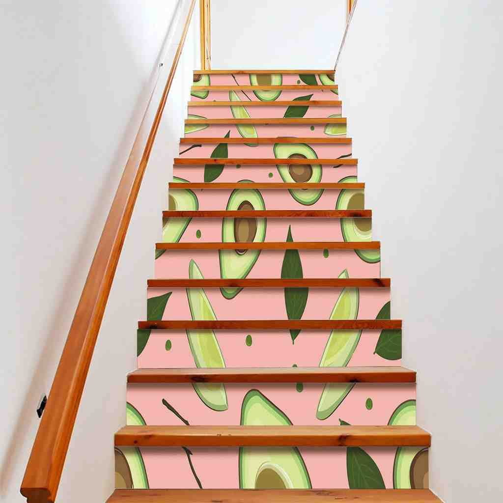 Green Avocado Stair Stickers Funny Fruit Plant Staircase Sticker Decals ...