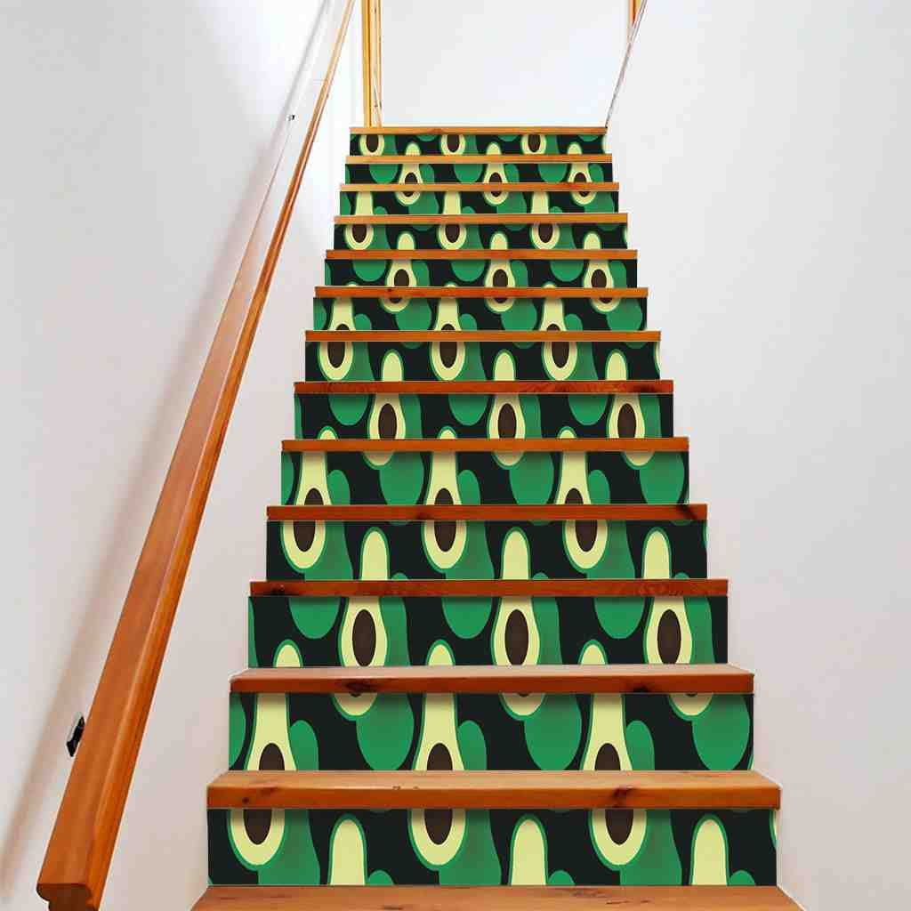 Green Avocado Stair Stickers Funny Fruit Plant Staircase Sticker Decals ...