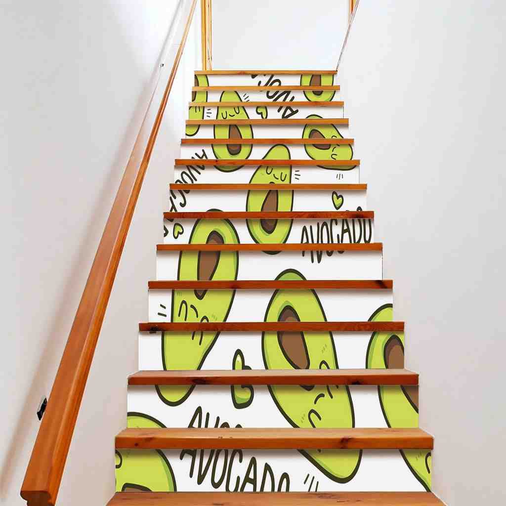 Green Avocado Stair Stickers Funny Fruit Plant Staircase Sticker Decals ...