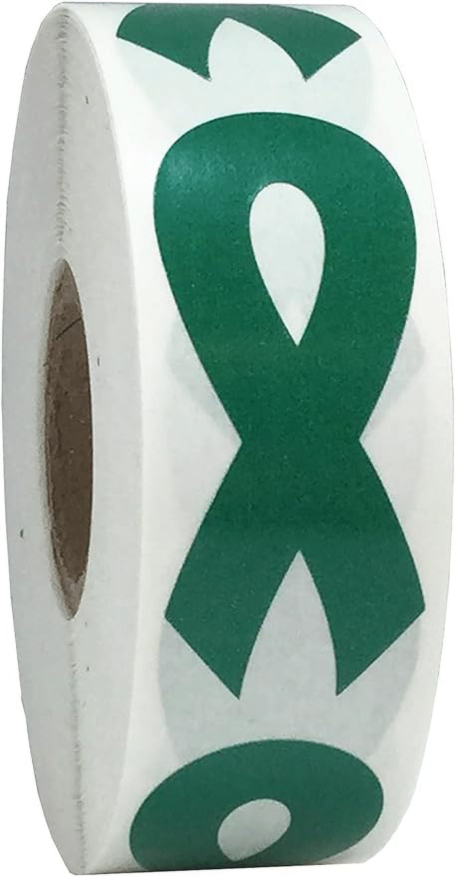 Green Awareness Ribbon Stickers 2 Inch 500 Total Adhesive Labels ...