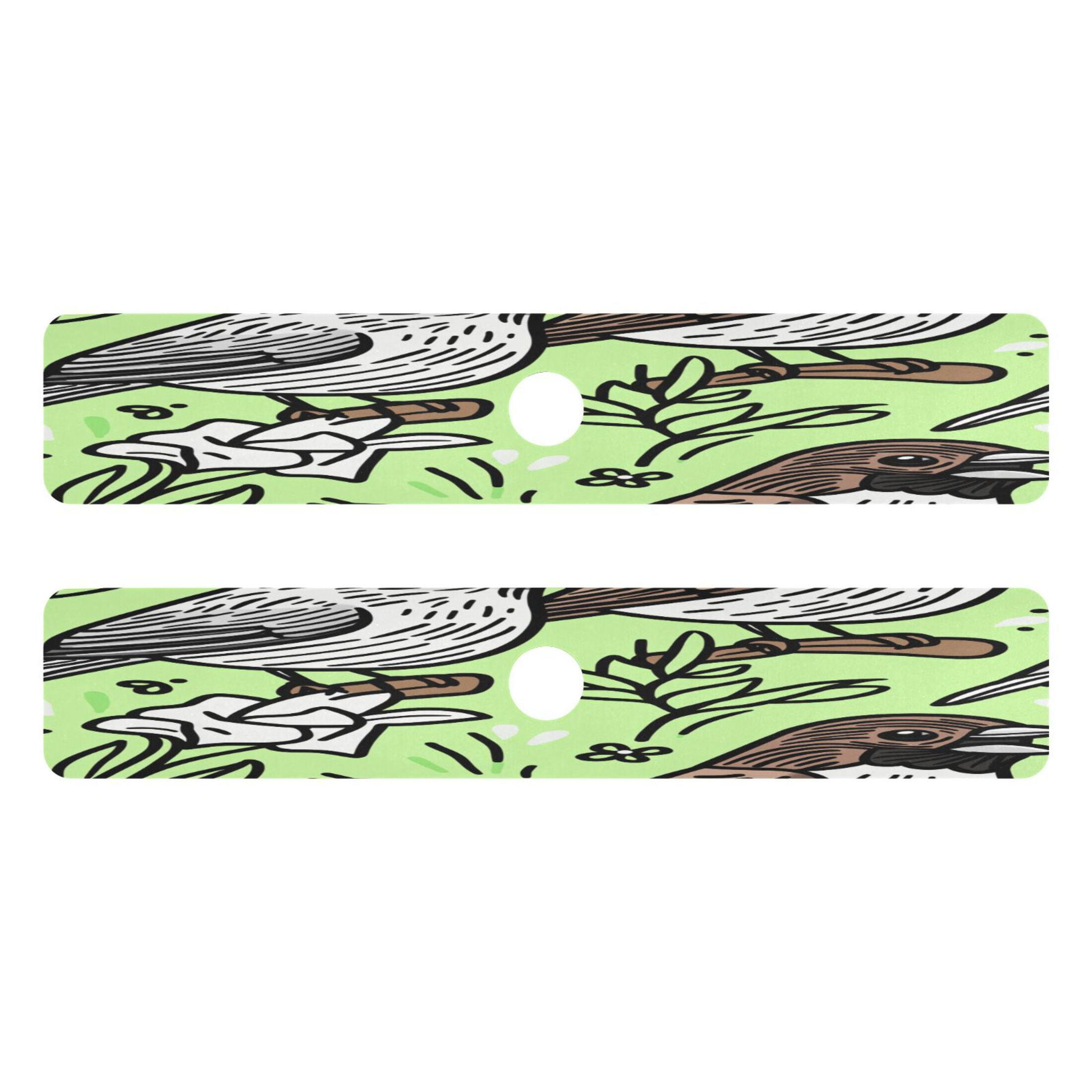 Green Background Bird Extra Long Silicone Algae Sink Mat 30x5.4in 2 ...