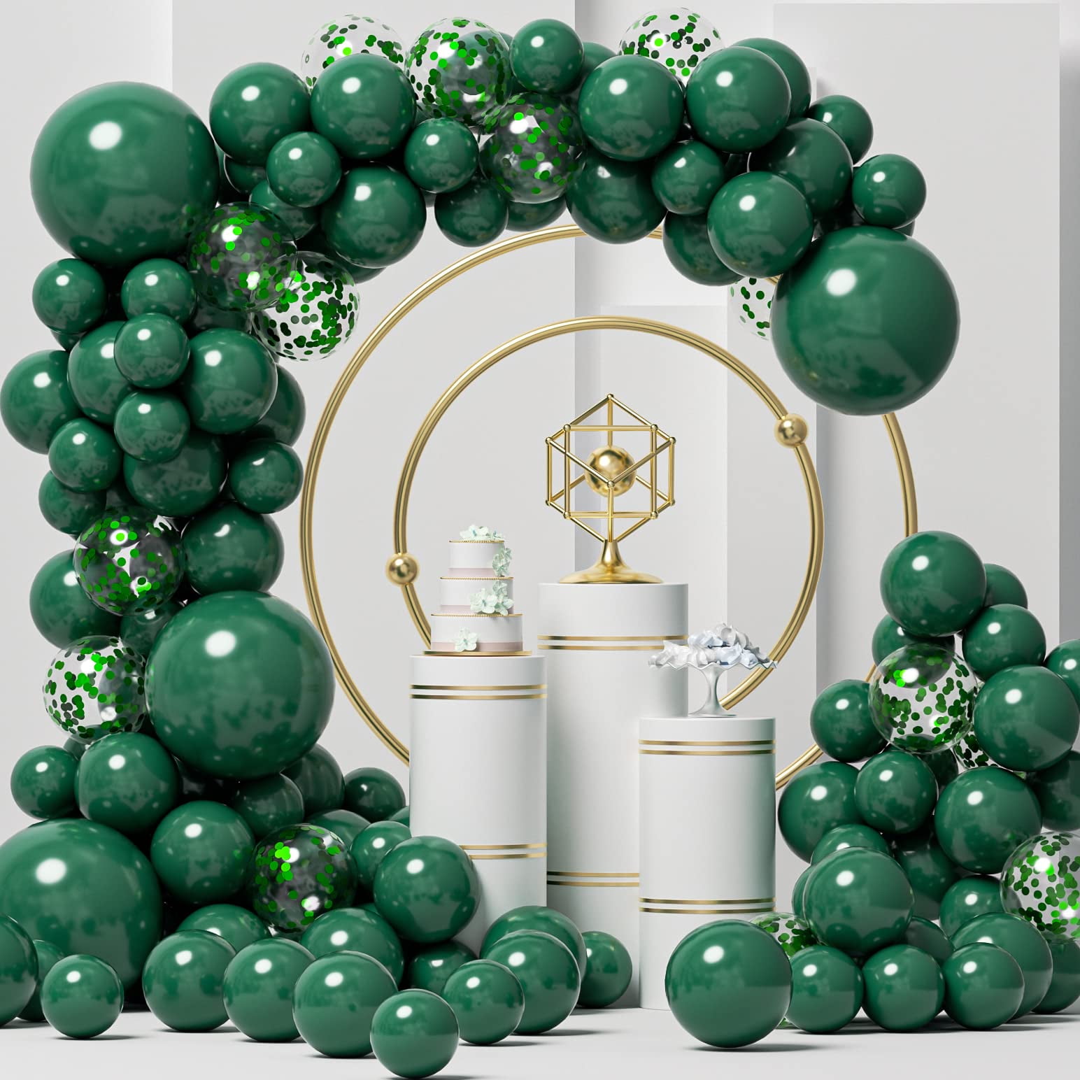 Green Balloons GarlandTRDN Arch Kit 125pcs Different Sizes 18 Emerald ...