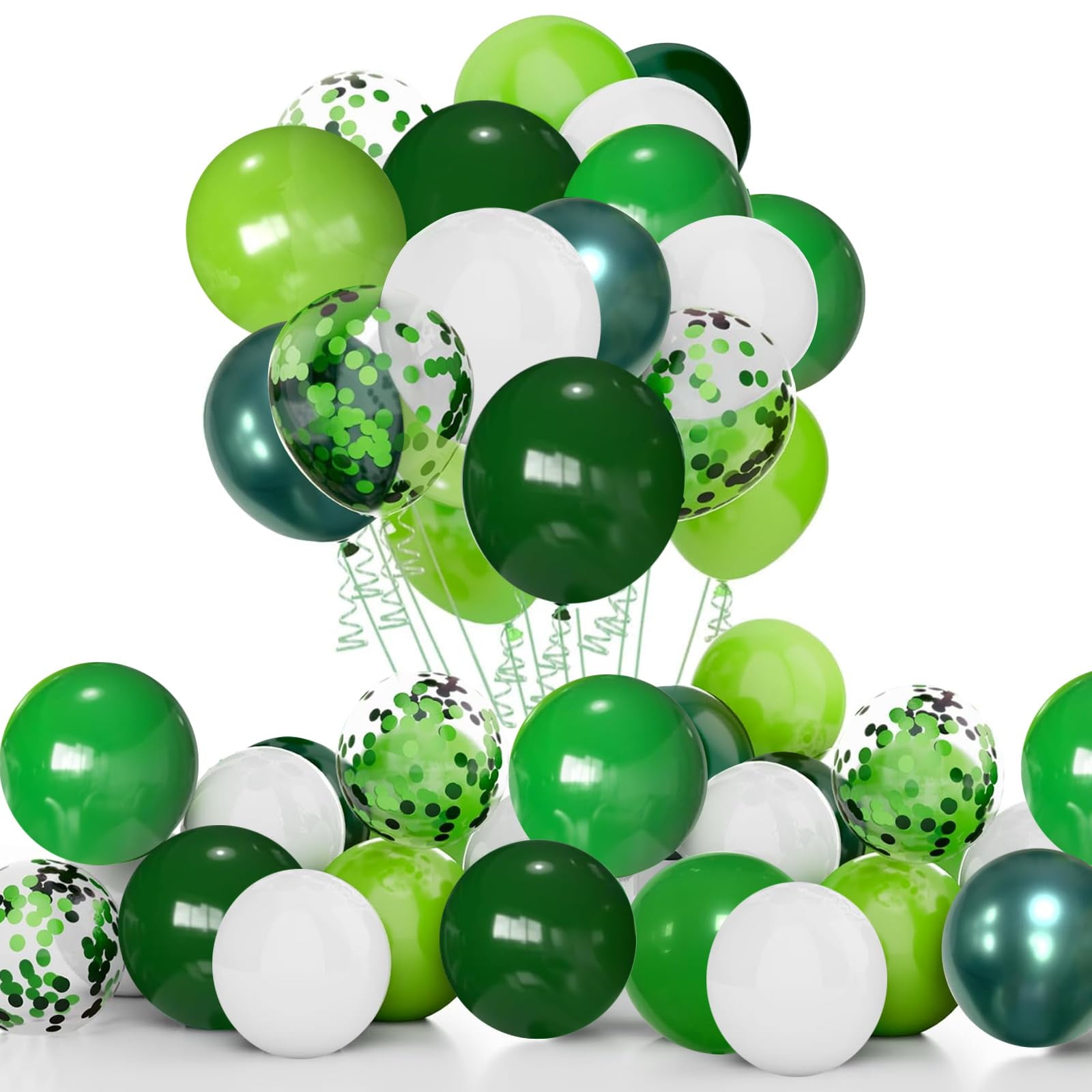 Green Balloons Set, 50 DHF10 Pcs 12 inch Dark Emerald Light Green ...