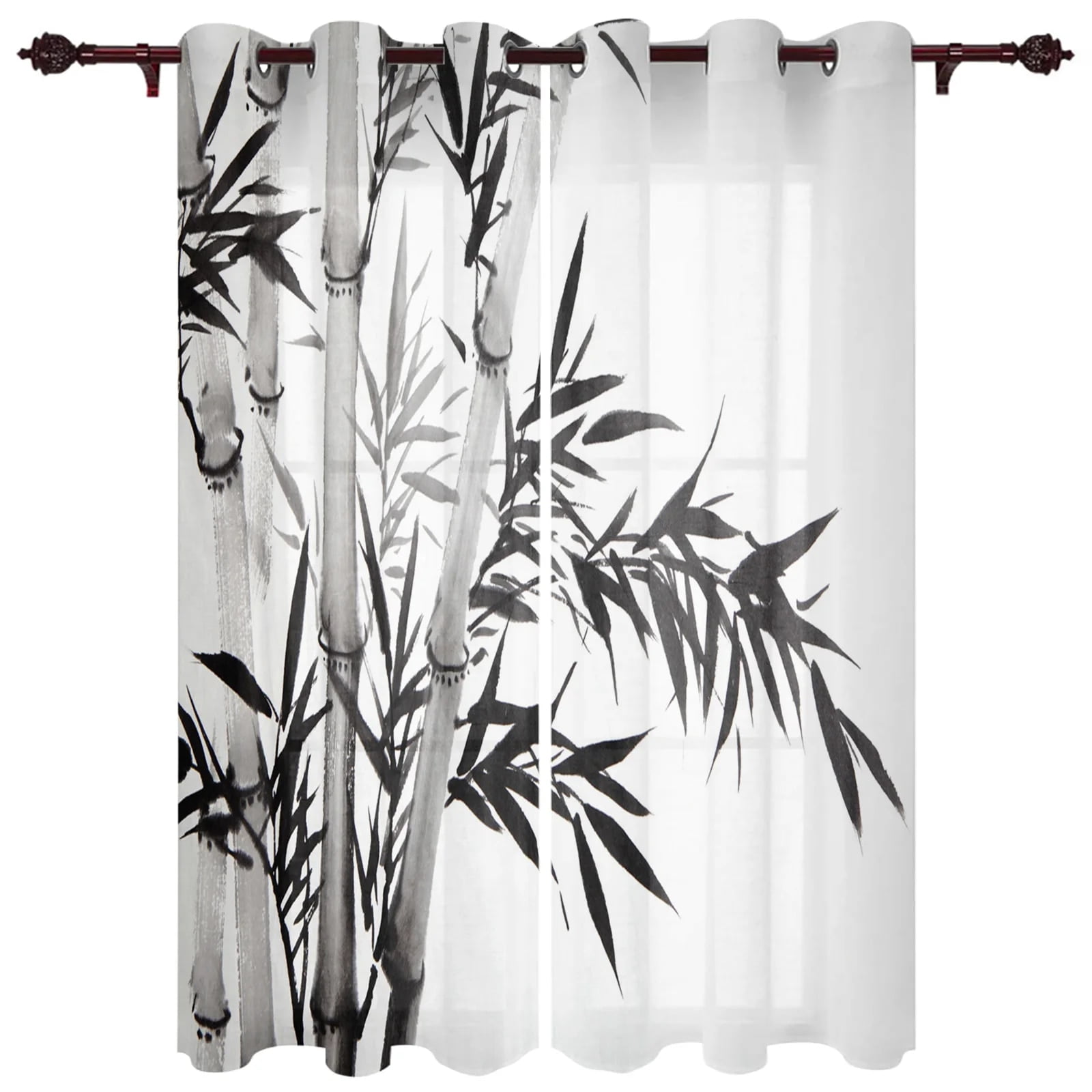 Green Bamboo Forest Valance Curtains Luxury Curtain Valance Sheer ...