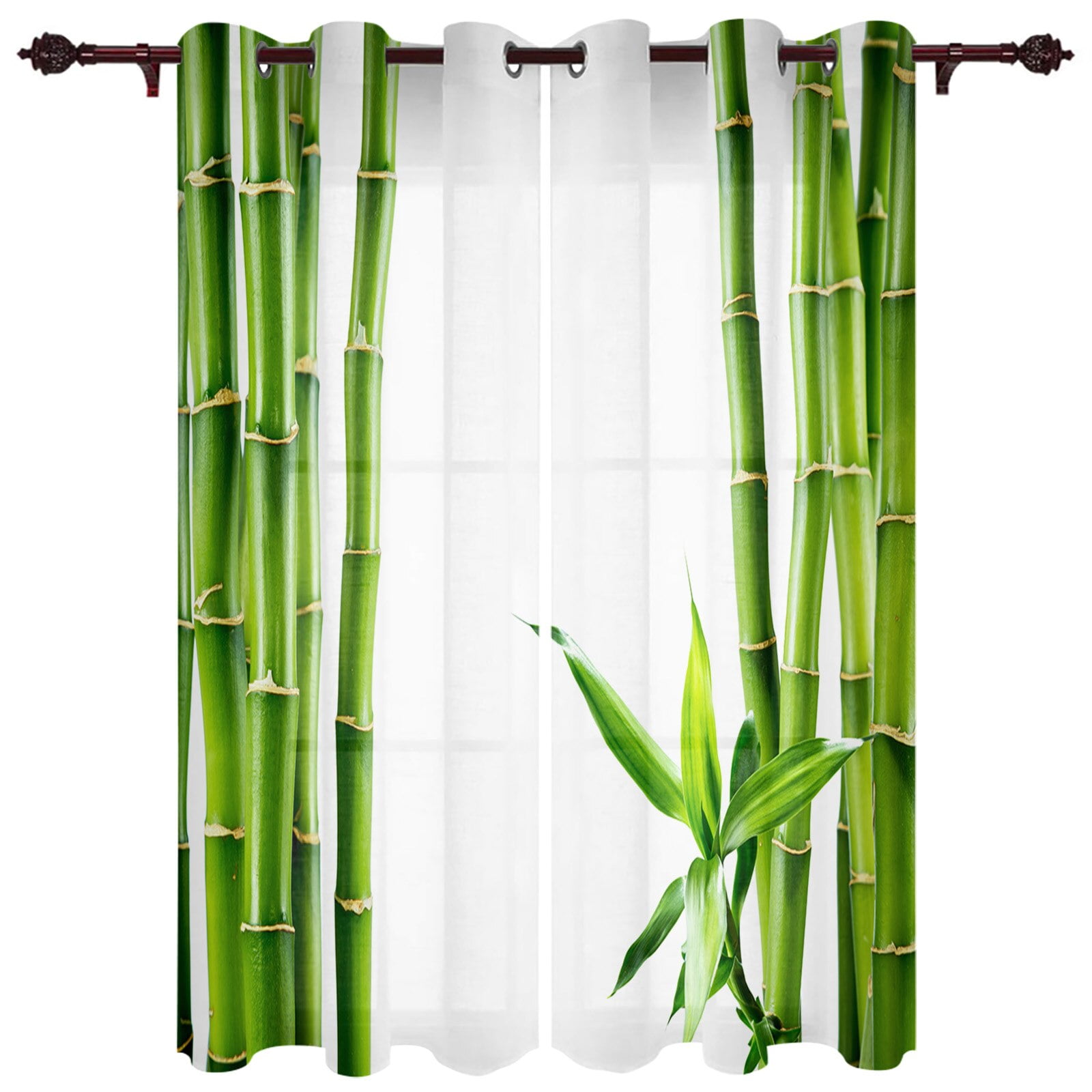 Green Bamboo Forest Valance Curtains Luxury Curtain Valance Sheer ...