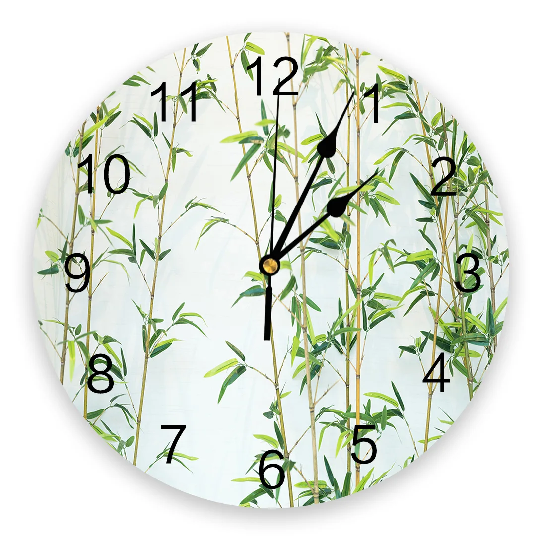Green Bamboo Forest Water New Wall Clock Fashion Living Room Quartz ...