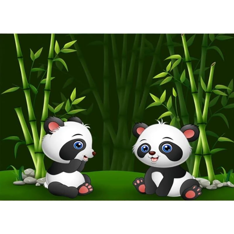 Green Bamboo Panda Backdrop Cute Pattern for Kids Children Party ...