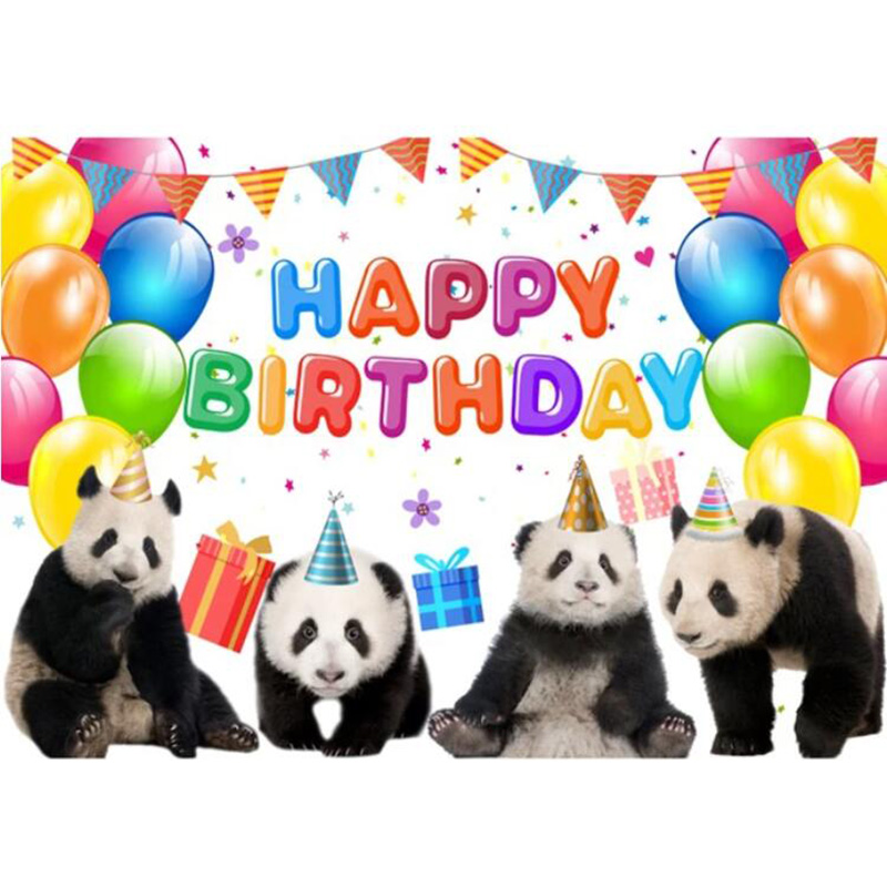 Green Bamboo Panda Backdrop Cute Pattern for Kids Children Party ...