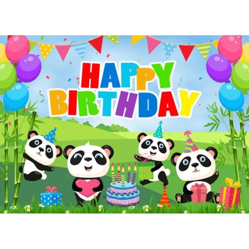 Green Bamboo Panda Backdrop Cute Pattern for Kids Children Party ...