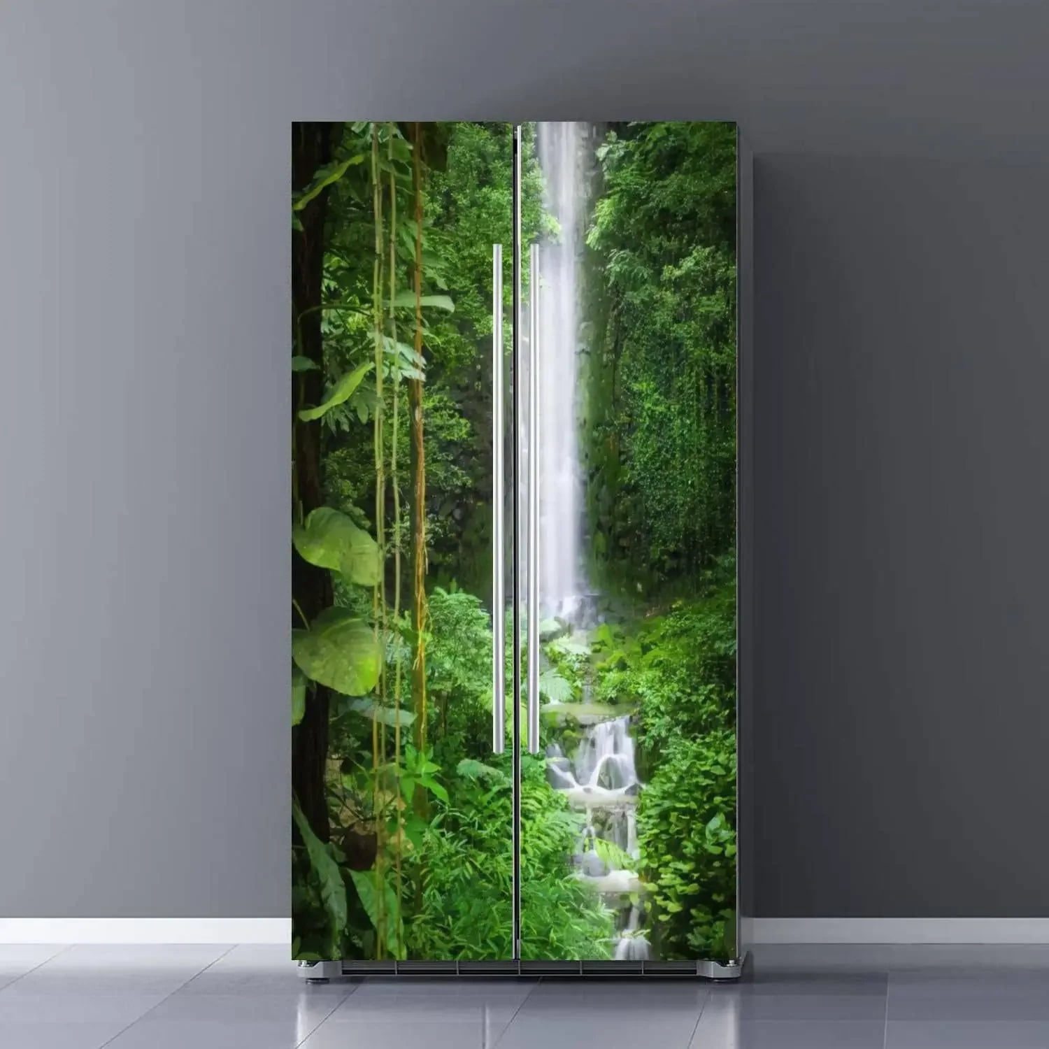Green Bamboo Refrigerator Sticker Self Adhesive Bamboo Forest Zen St ...